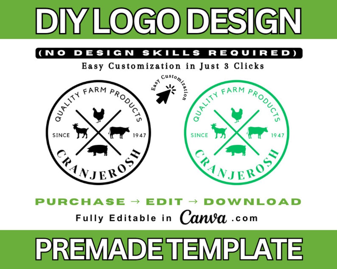 Custom Farm Logo Design Custom, Farm Logo Custom, Farm Logo Stamp ...