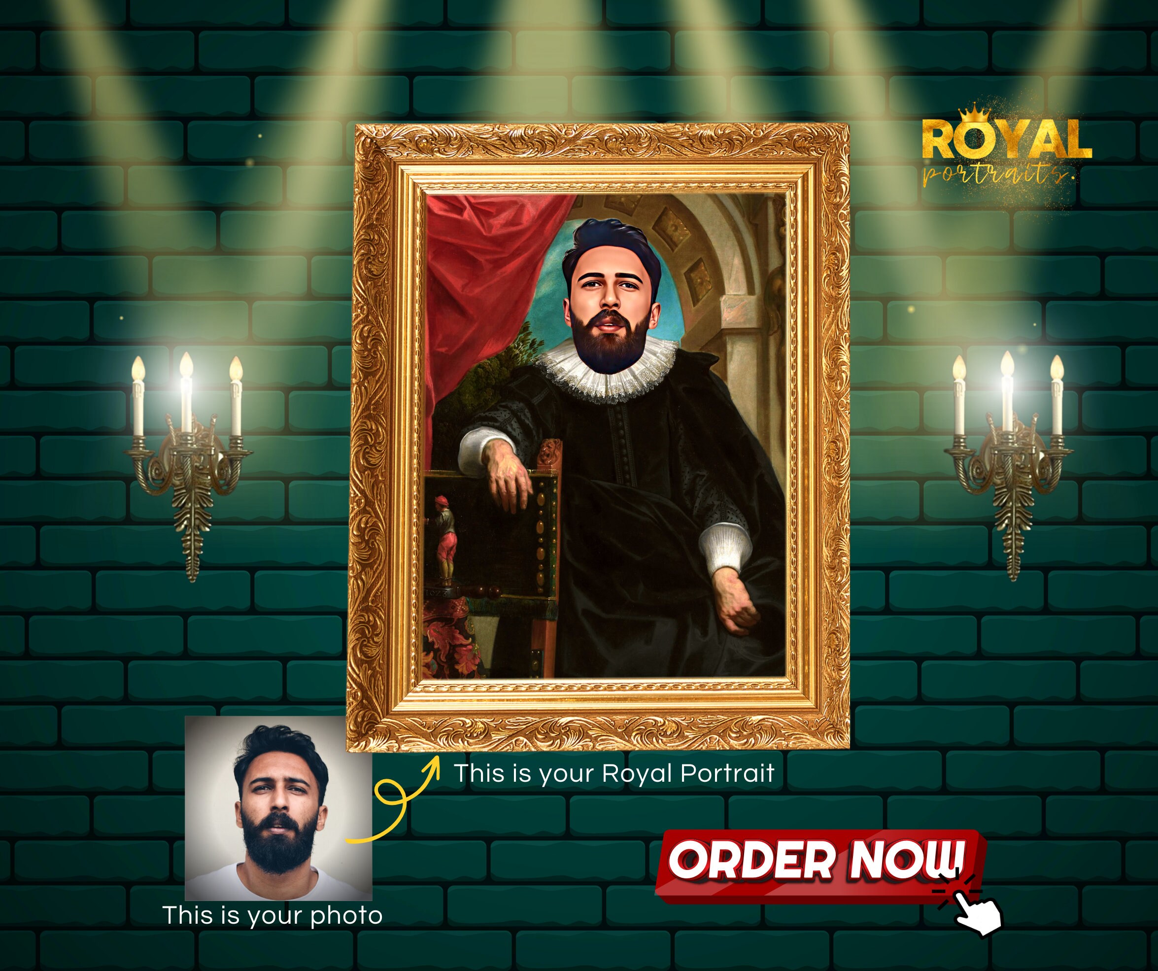 Custom Royal Portrait for Him, Regal Portraits, Royal Painting From ...