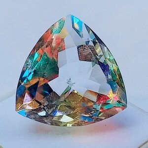 Certified Magical Quarts 30 Carat AA+ Rainbow Mystic Topaz Trillion ...