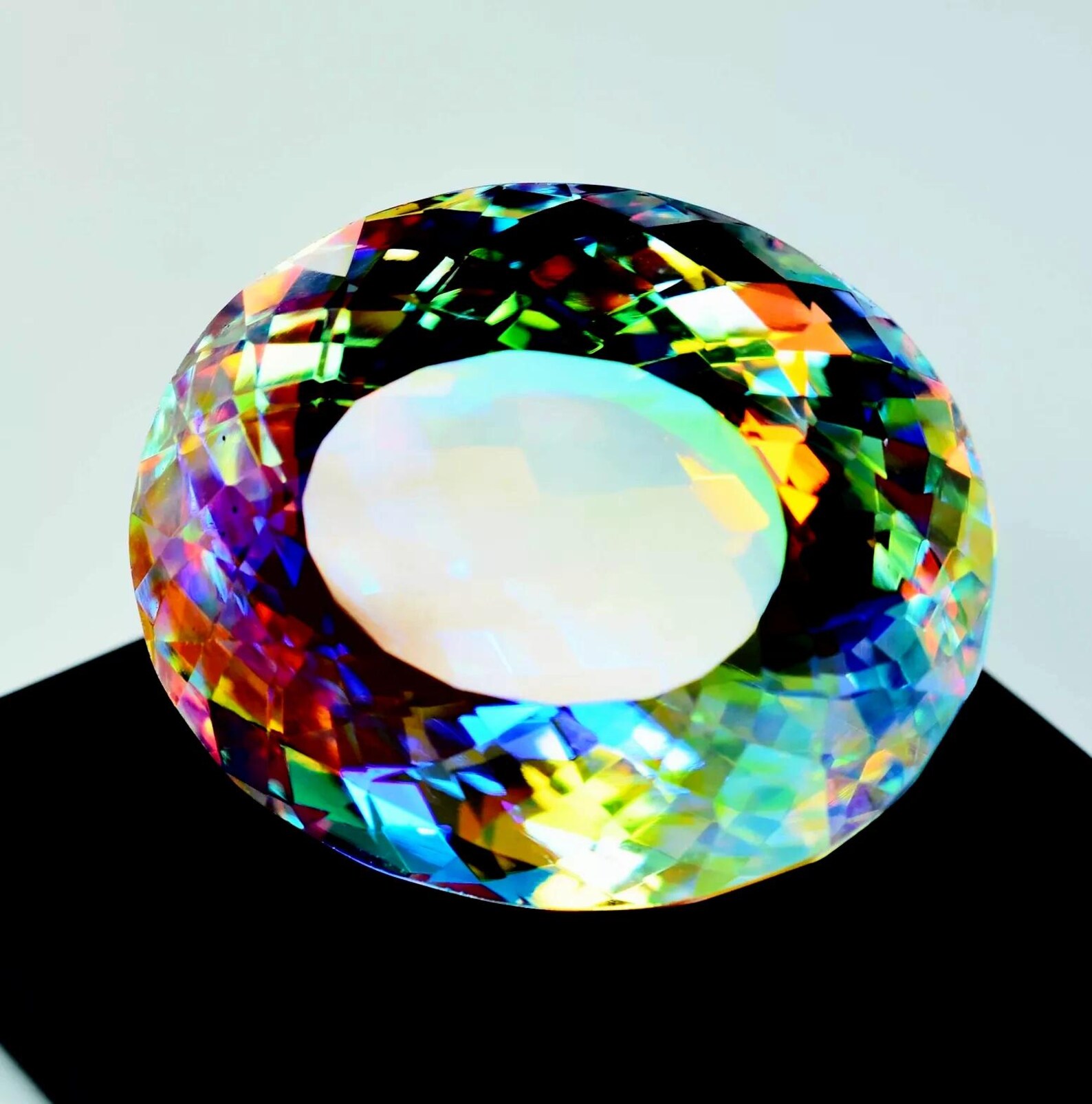 Certified Magical Quartz 40 Ct AA+ Rainbow Color Mystic Topaz Oval ...