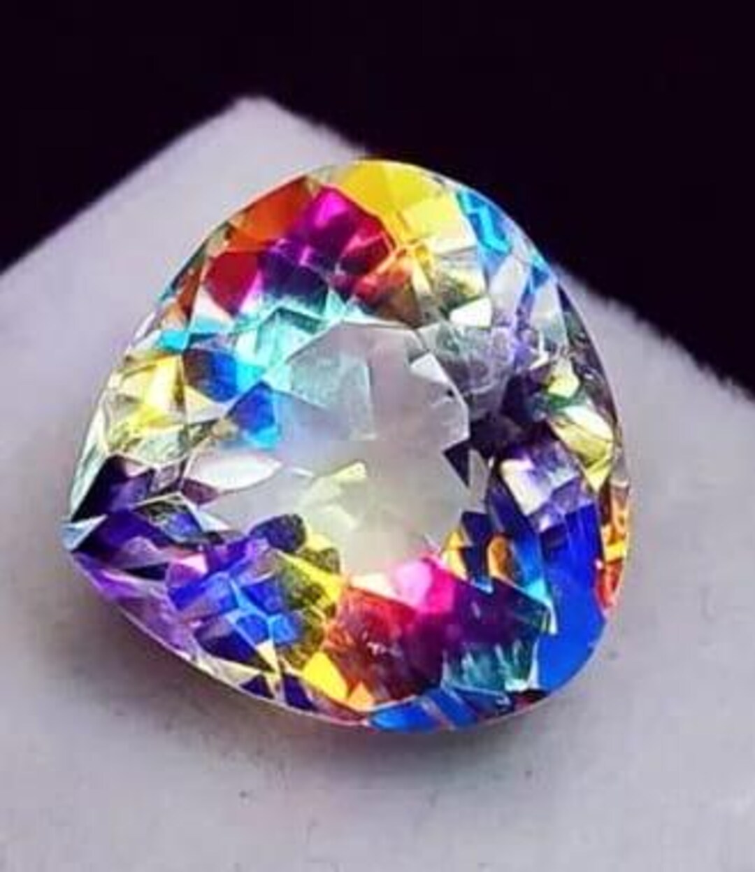 Certified 11 Ct AAA+ Rainbow Color Change Mystic Topaz Pear Shape Loose ...
