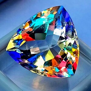 Certified Magical Quarts 30 Carat AA+ Rainbow Mystic Topaz Trillion ...