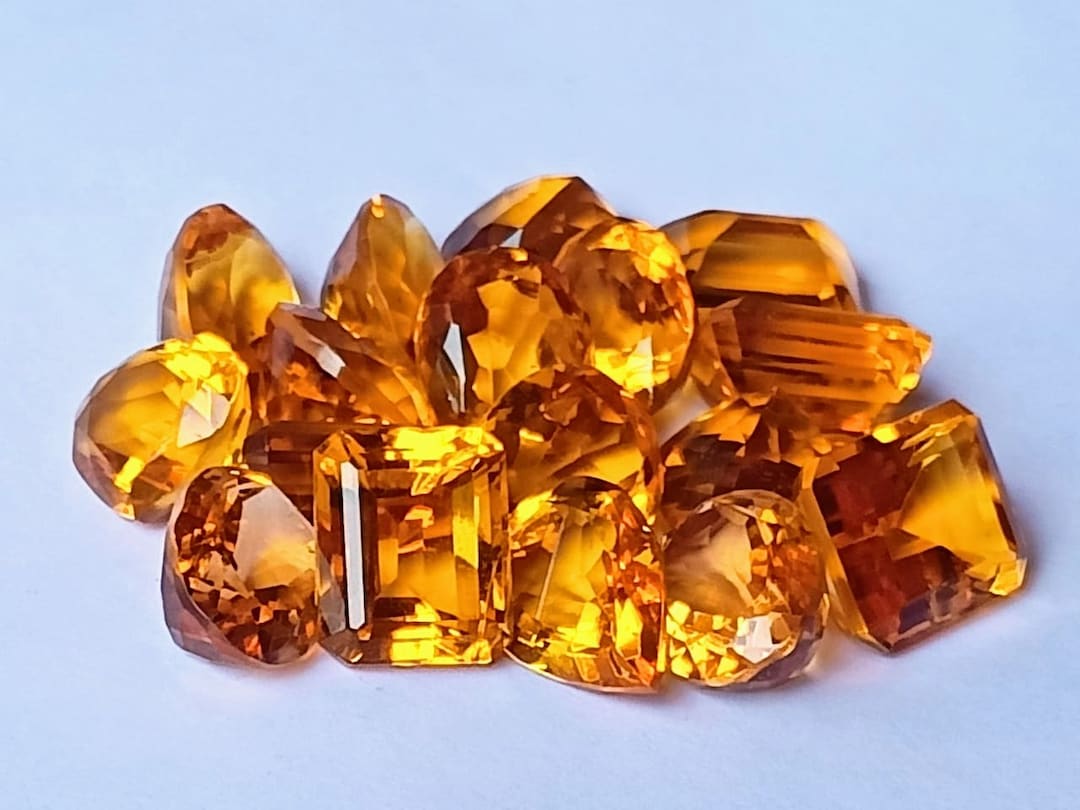 Unique AAA+ 10 Pcs Brazil Orange Topaz Mix Cut Big Size Fire Topaz ...