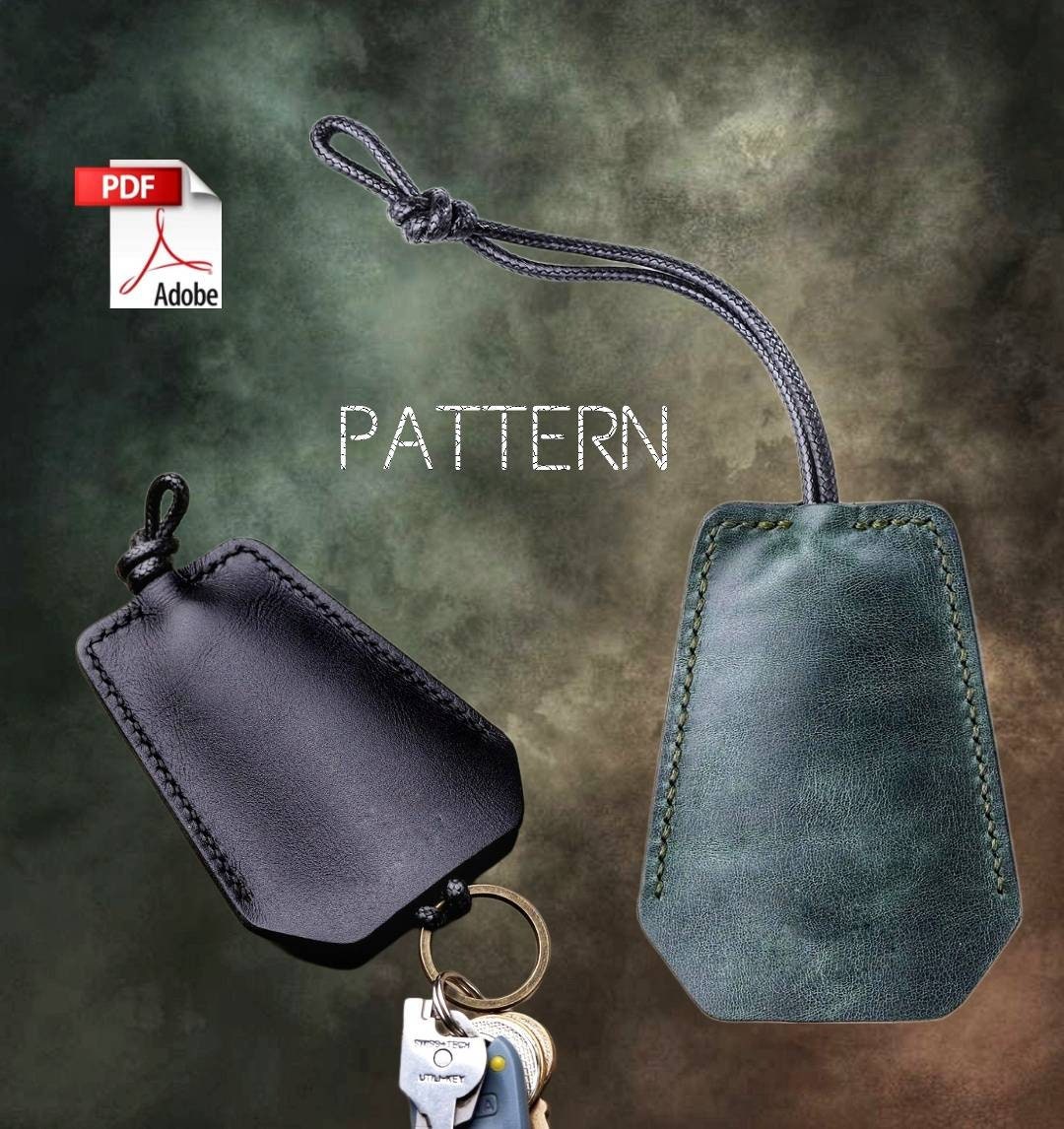 Leather Keychain Pdf Pattern. Pdf Template Keychain. - Etsy