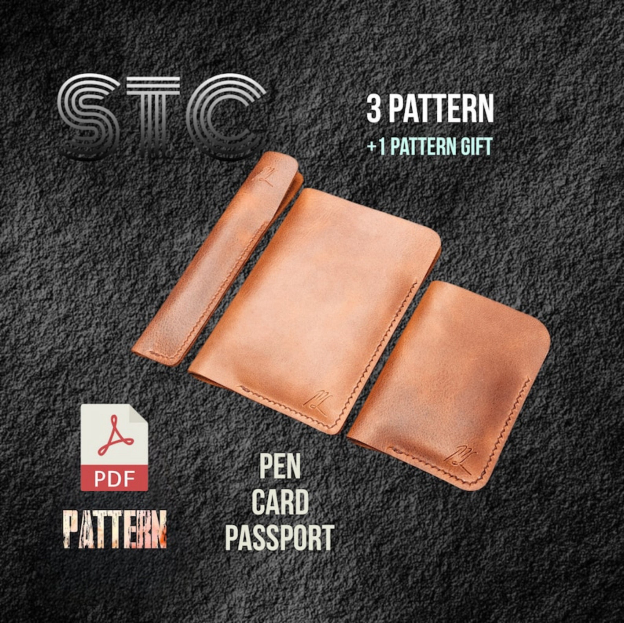 Leather Pattern Set, PDF Pattern, Wallet Template, Leather SVG Pattern ...