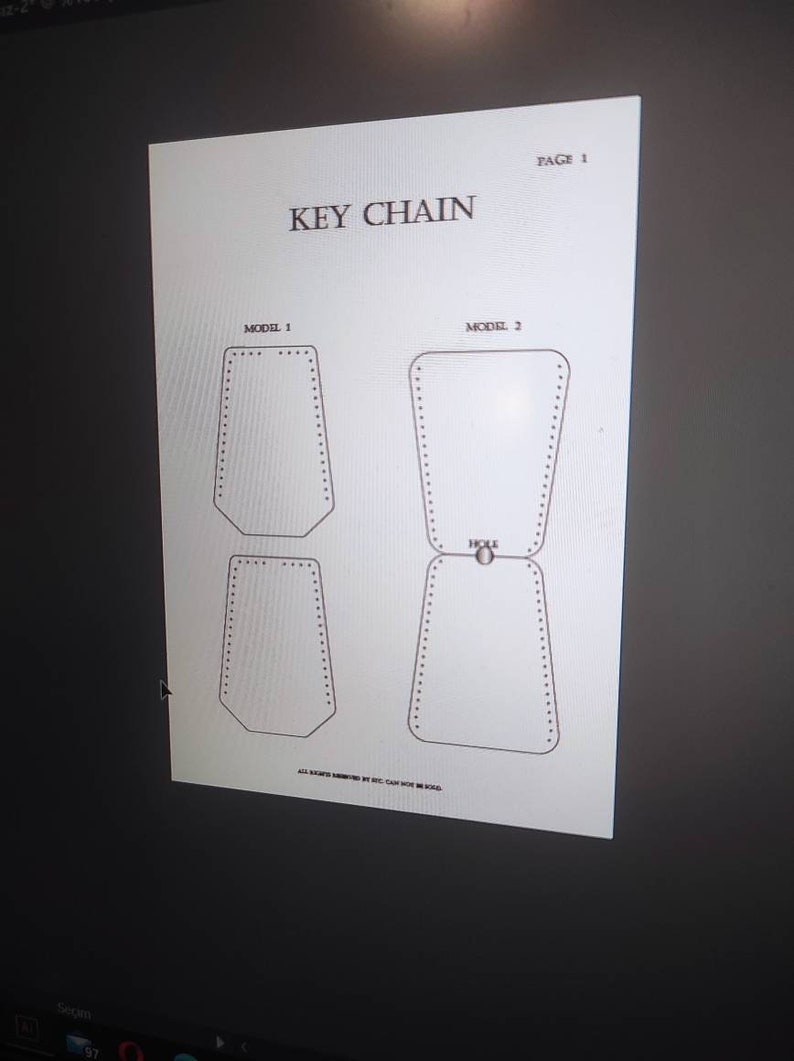 Leather Keychain Pdf Pattern. Pdf Template Keychain. - Etsy
