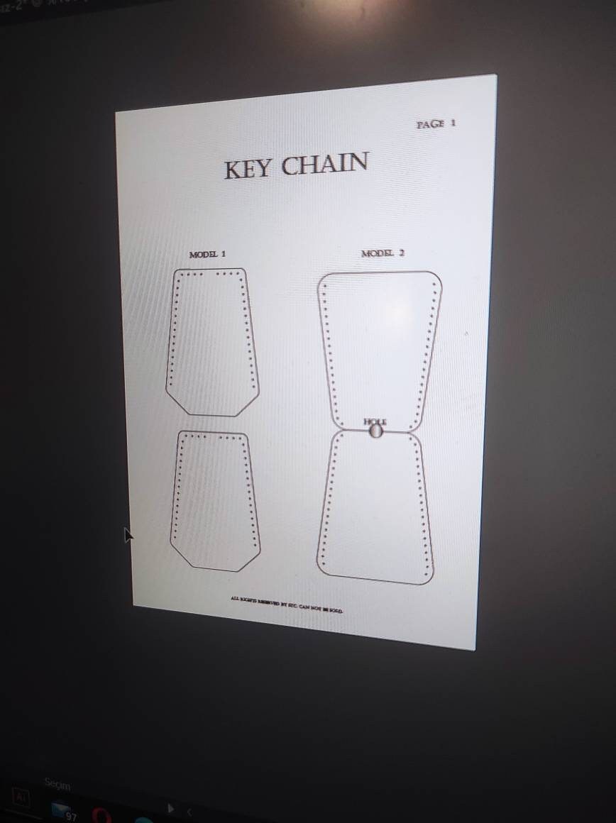 Leather Keychain Pdf Pattern. Pdf Template Keychain. - Etsy