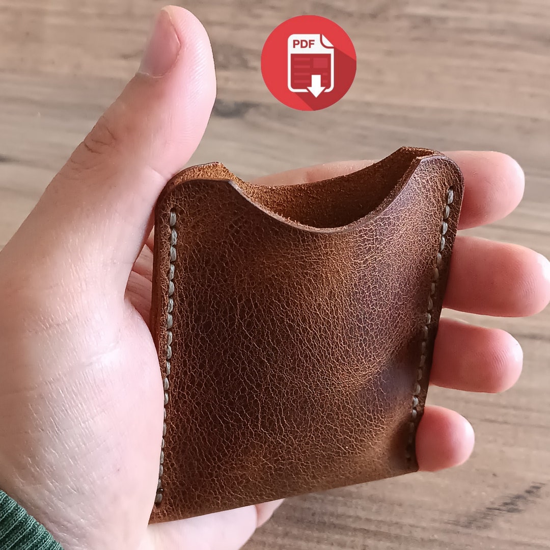 Leather Slim Card Holder PDF Pattern. Leather Template. - Etsy