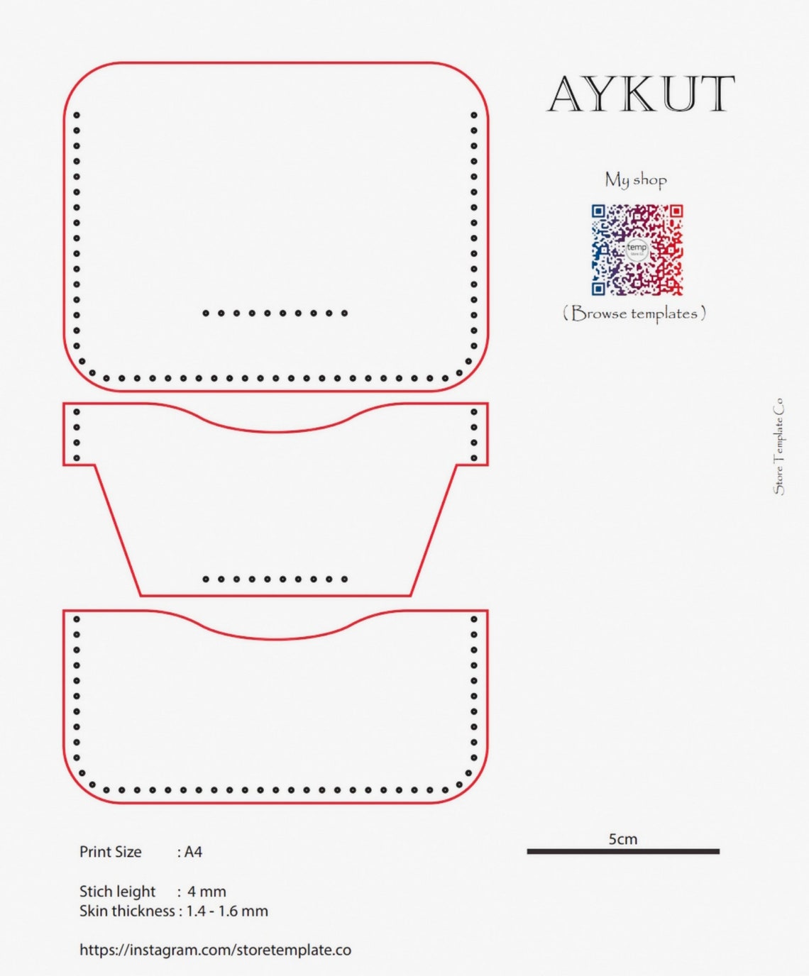 Slim Card Holder Card Case Pattern Leather Pdf Pattern Leather Sewing ...