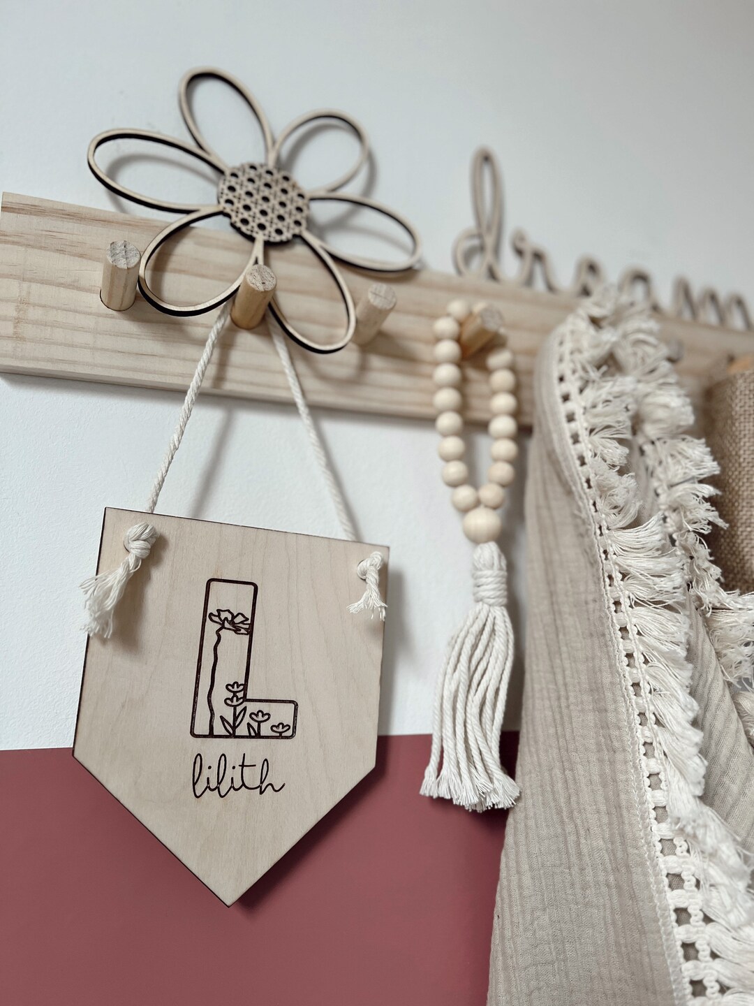 Plaque alphabet personnalisée Bohème Décor de pépinière - Etsy France