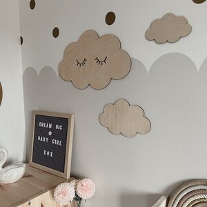 Wooden Cloud Trio Boho Nursery Decor Scandi Accessory Childrens Decor ...