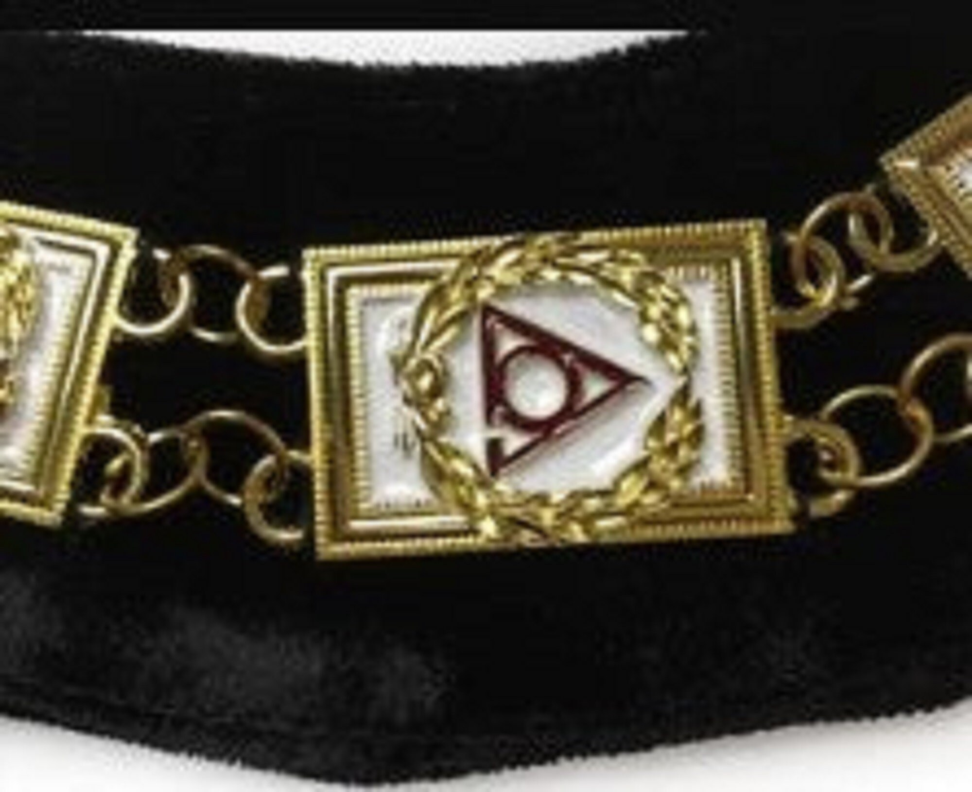 LOCOP Chain Collar Gold/silver on Black Free Case Freemasons Chain ...