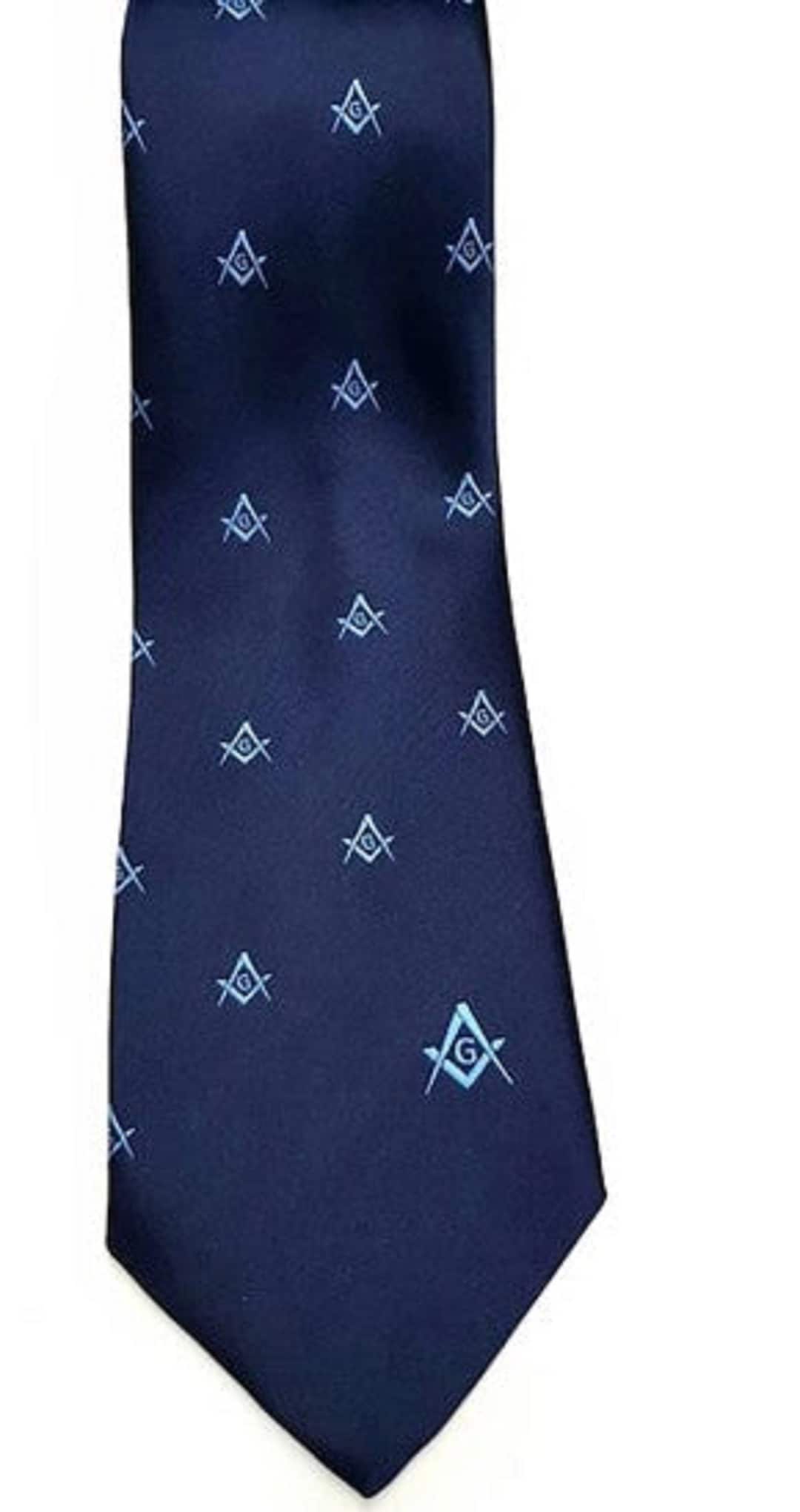 Masonic Regalia Craft Masons Silk Tie Embroidered Square Compass & G ...