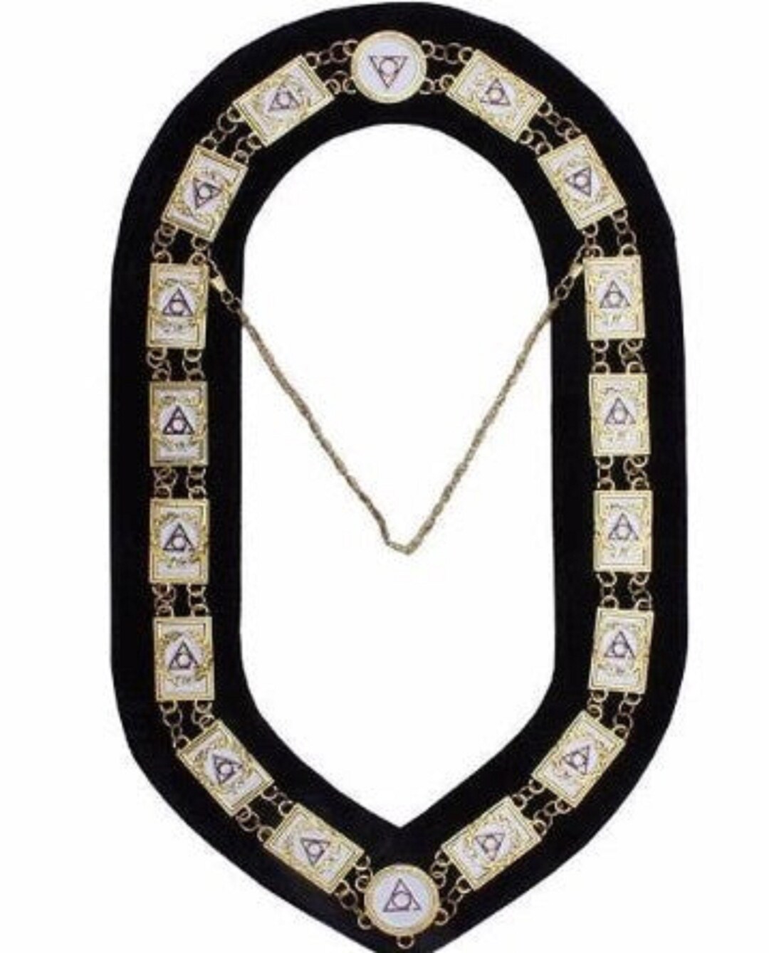LOCOP Chain Collar Gold/silver on Black Free Case Freemasons Chain ...