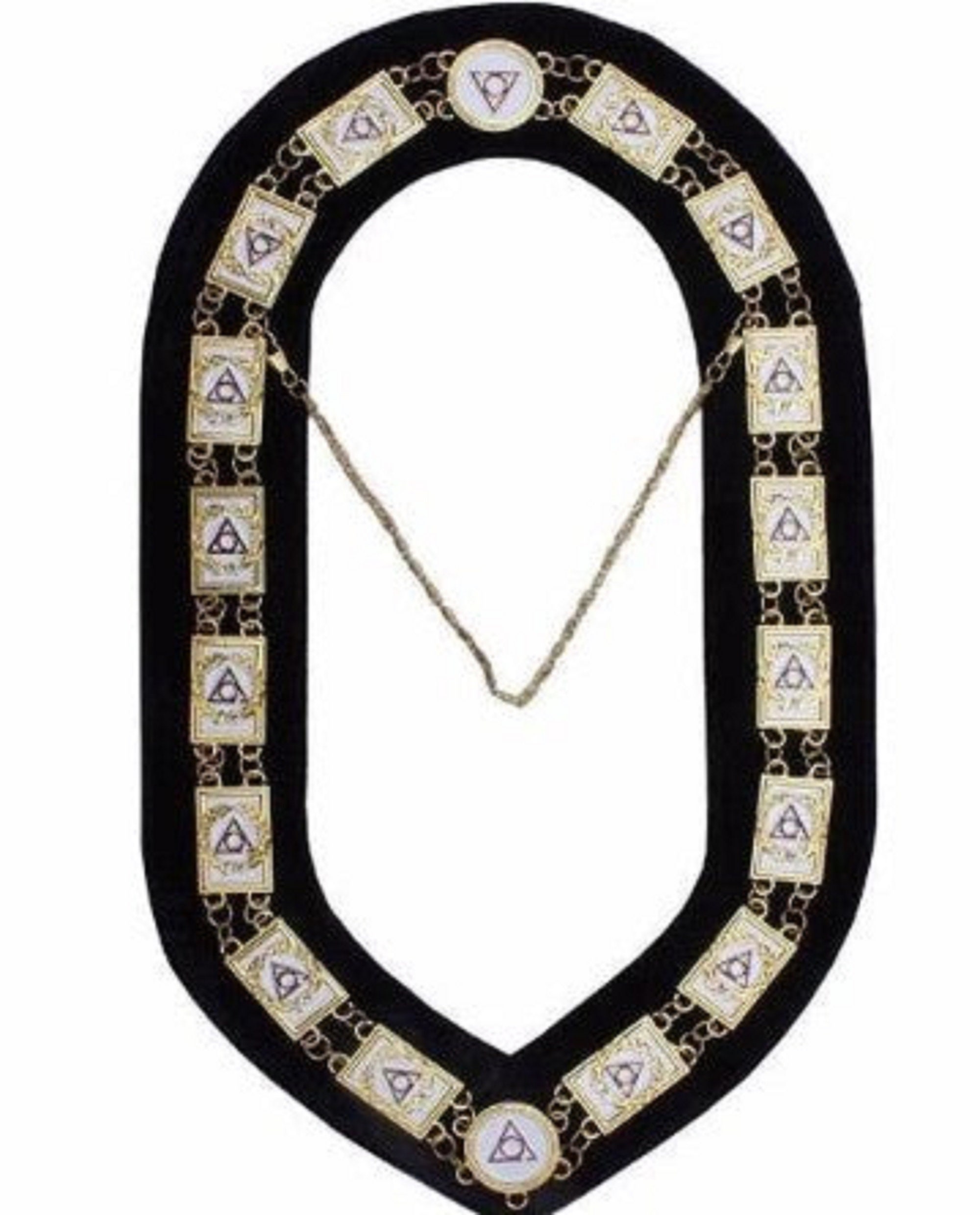 LOCOP Chain Collar Gold/silver on Black Free Case Freemasons Chain ...