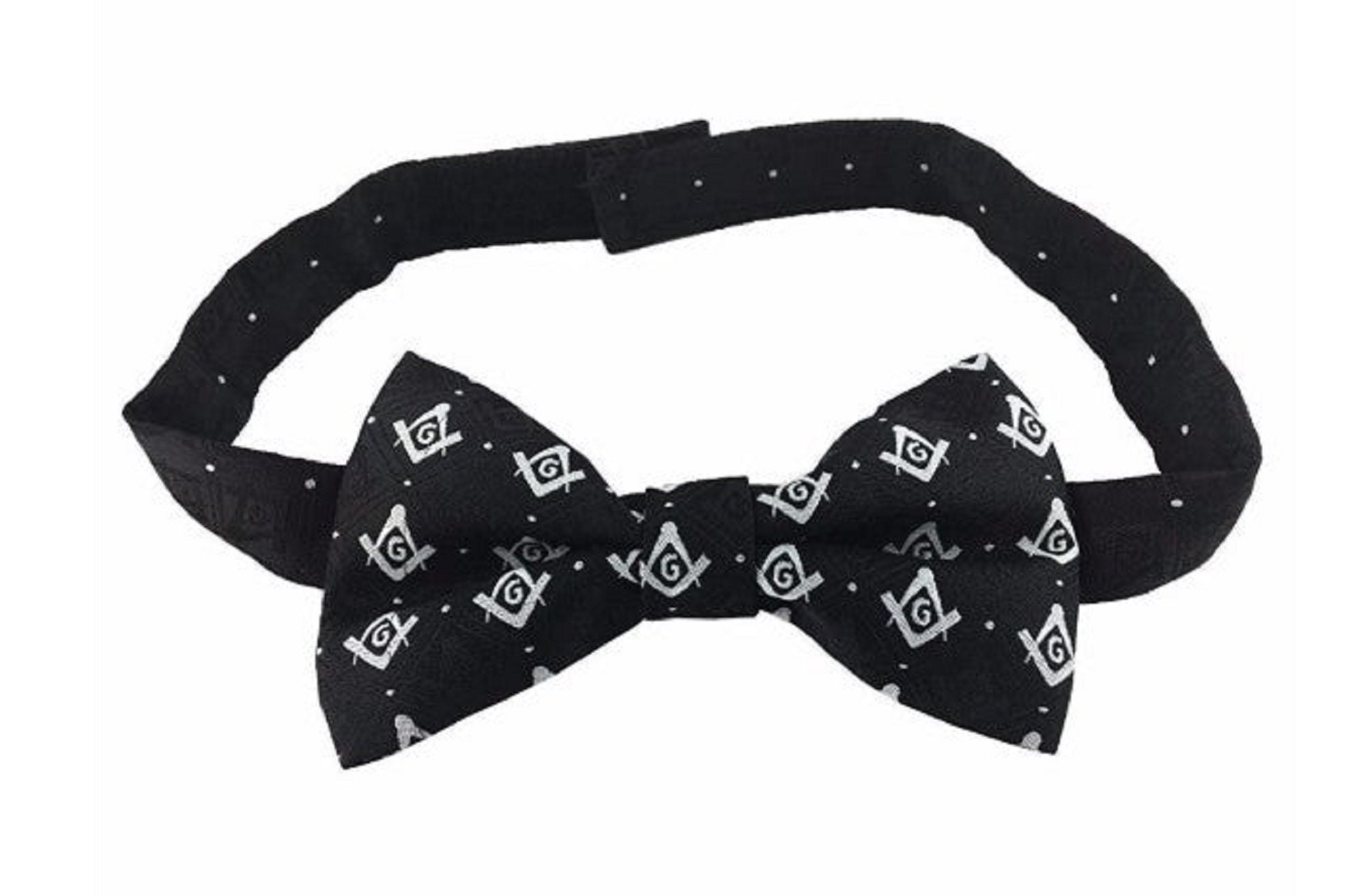 Masonic Regalia 100% Silk Woven Bow Tie With Square Compass & G Black ...