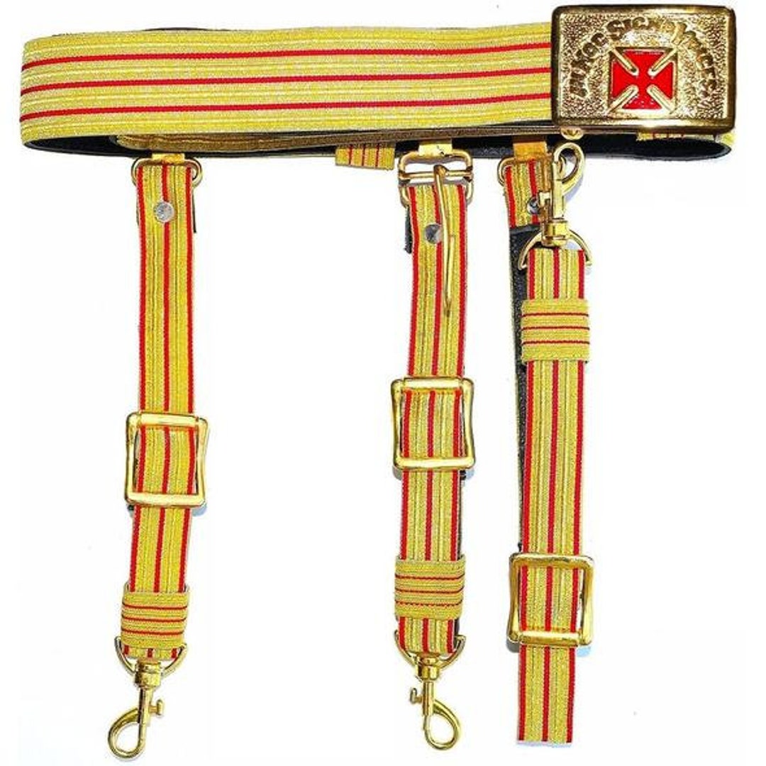 Knights Templar Past Grand Commander Red & Gold Sword Belt Red Cross ...