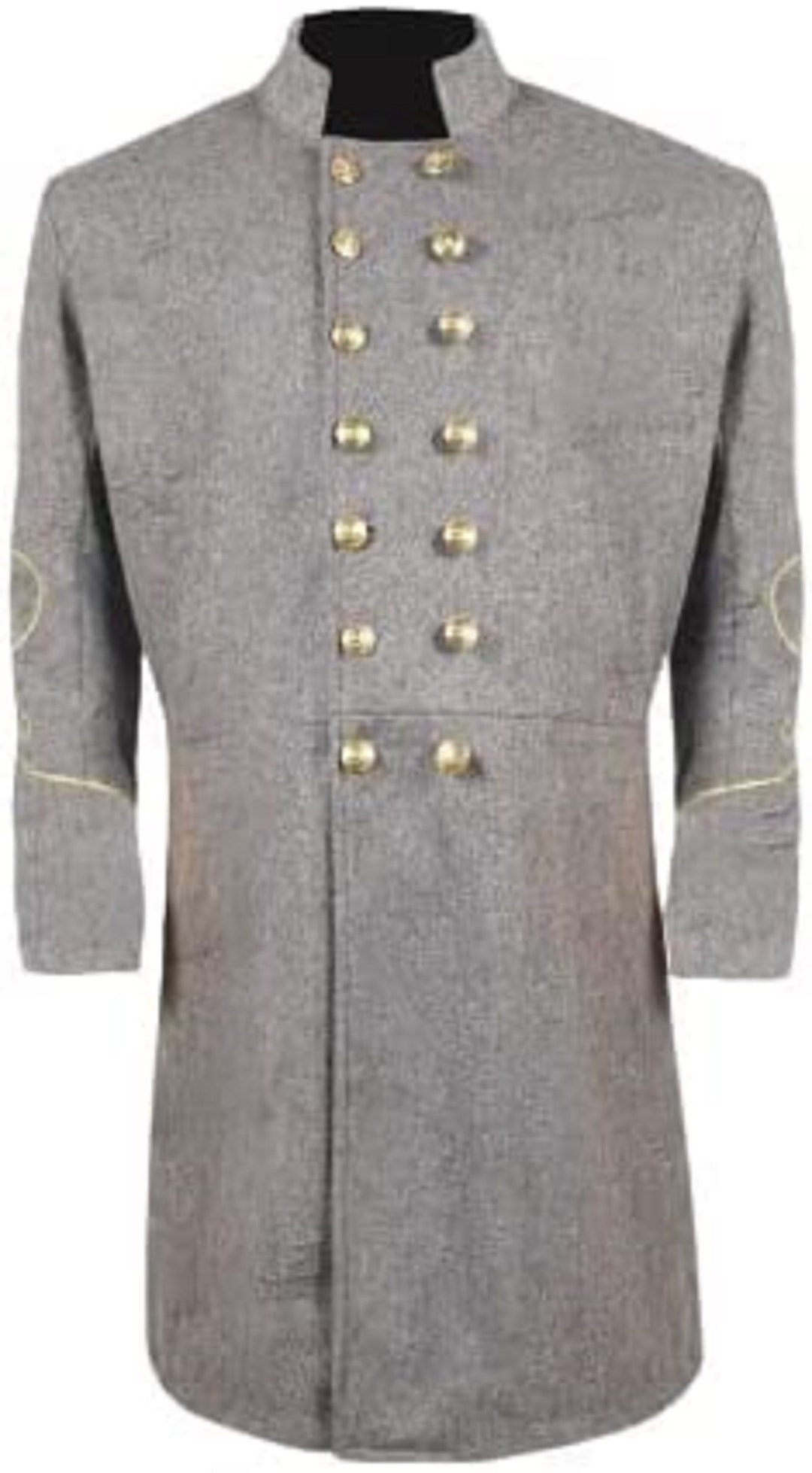 Civil War CS Officer's Double Breast 1 Rows Braid Grey Wool Frock Coat ...