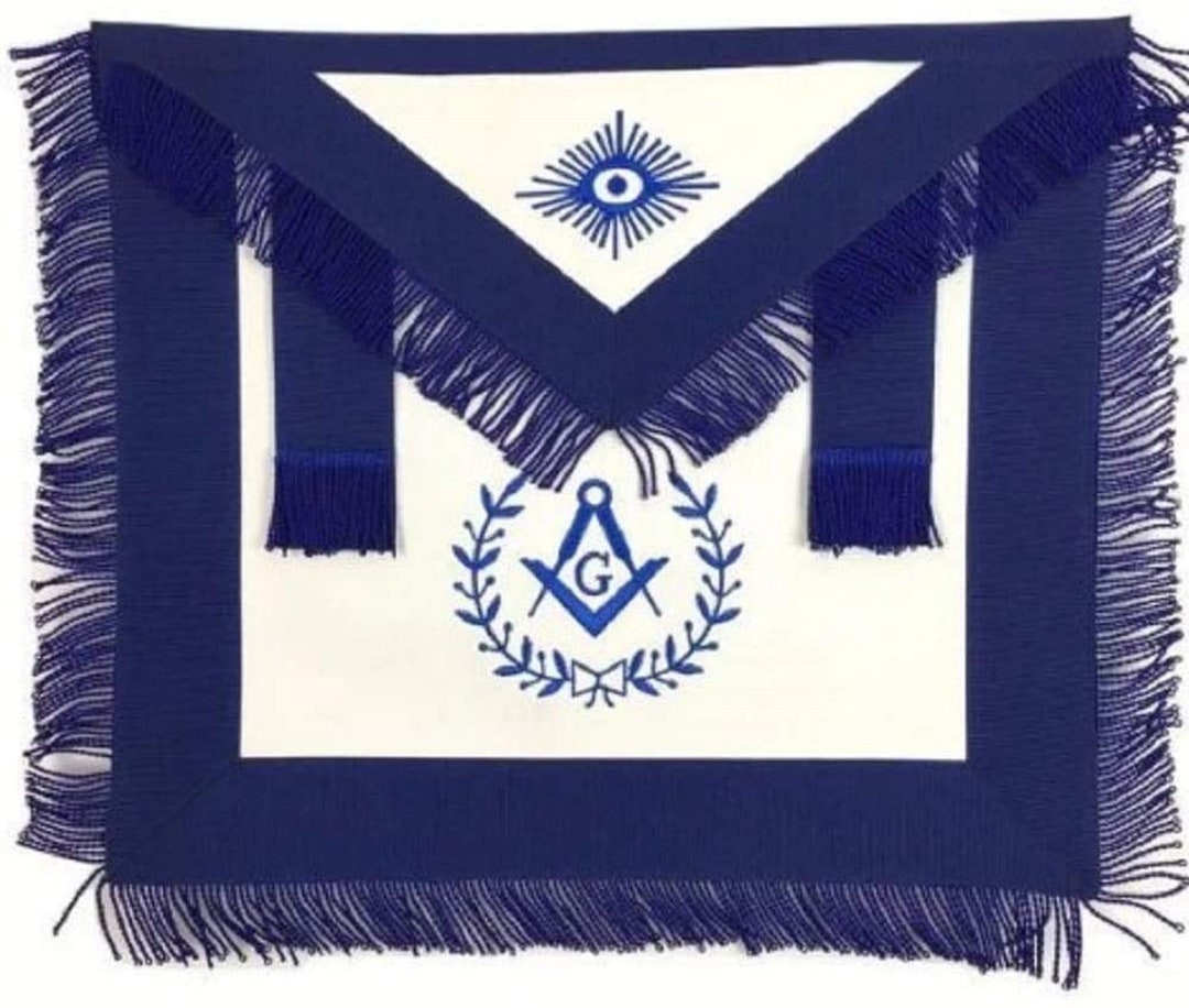 Masonic Blue Lodge Master Mason Apron Machine Embroidery With Fringe ...