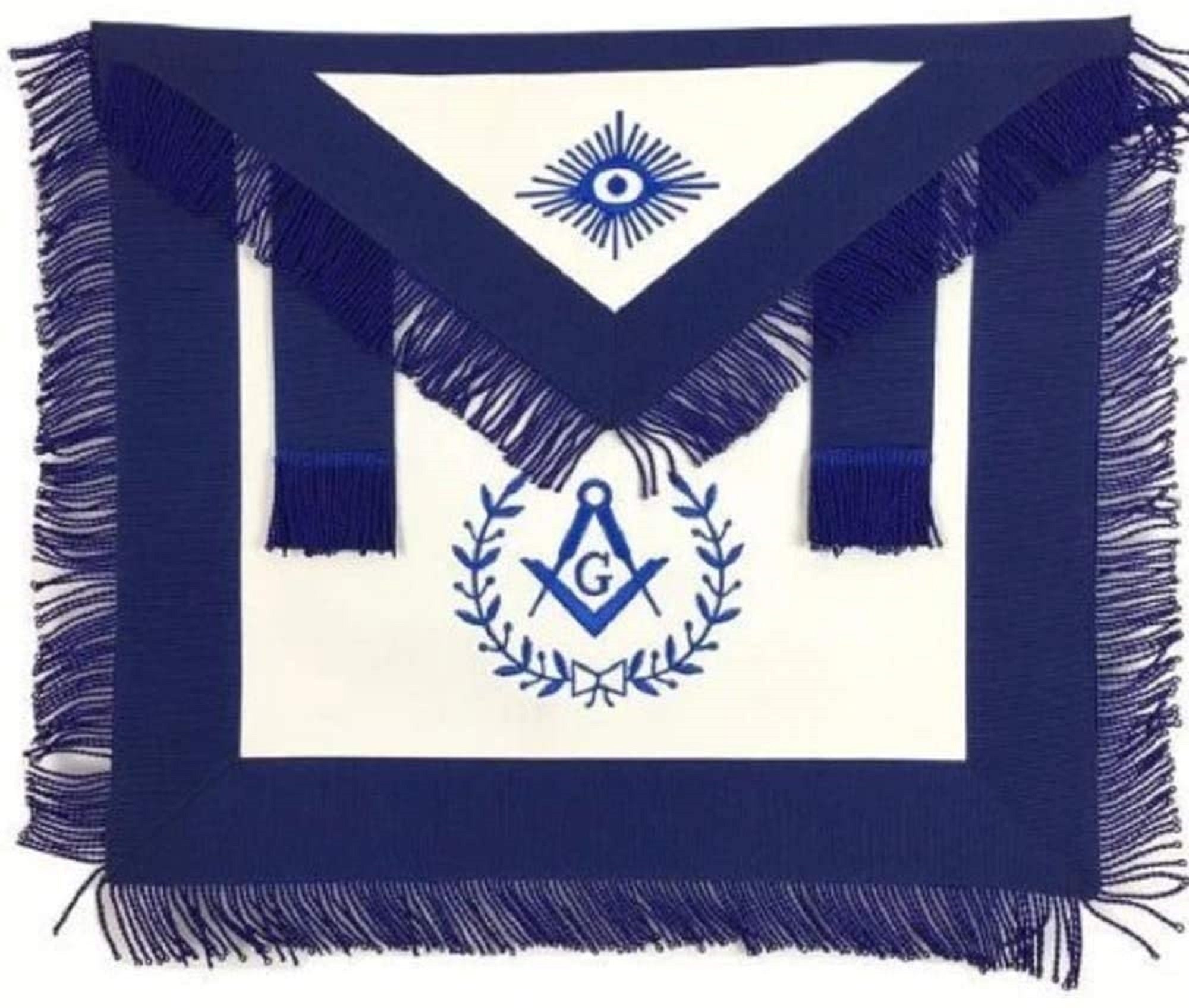 Masonic Blue Lodge Master Mason Apron Machine Embroidery With Fringe ...