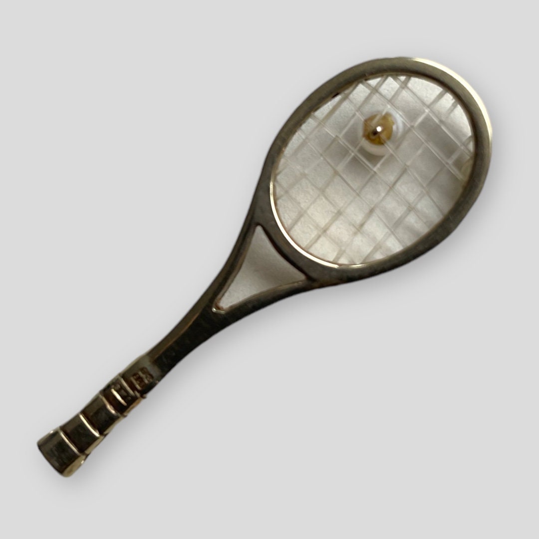9ct Gold and Diamond Tennis Racket Pendant - Etsy