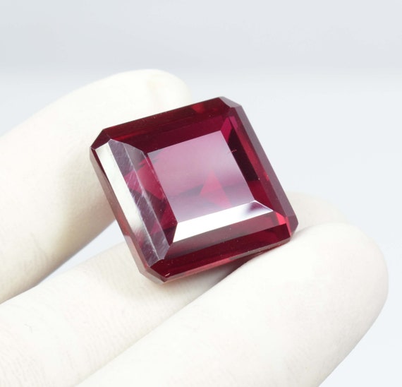 74 Cts Natural Red Ruby Square Shape Certified Red Ruby - Etsy