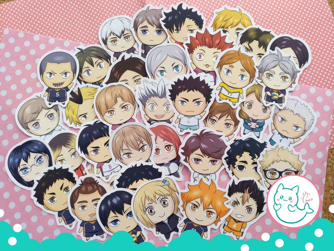 Cute Stickers of the Volleyball Boys Matte and Gloss Vinyl, HQ Stickers ...