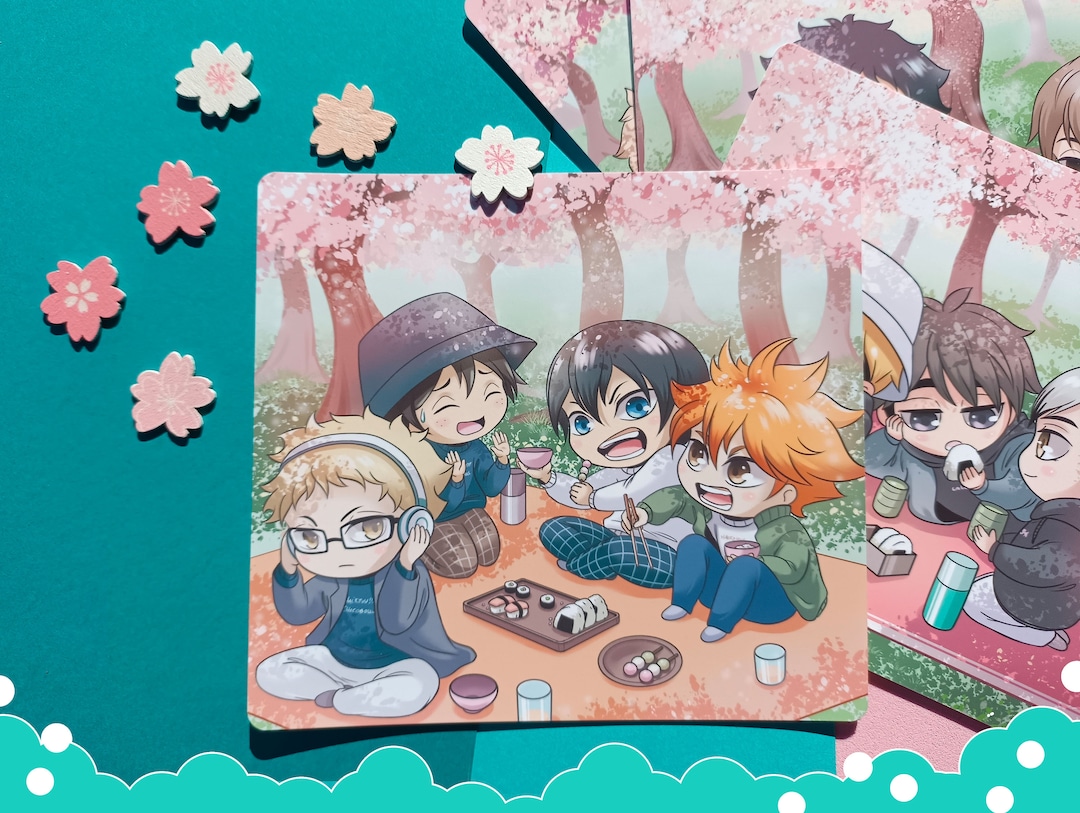 Hanami Picnic Volleyball Boys Art Print, HQ Spring Art Print, Sakura ...