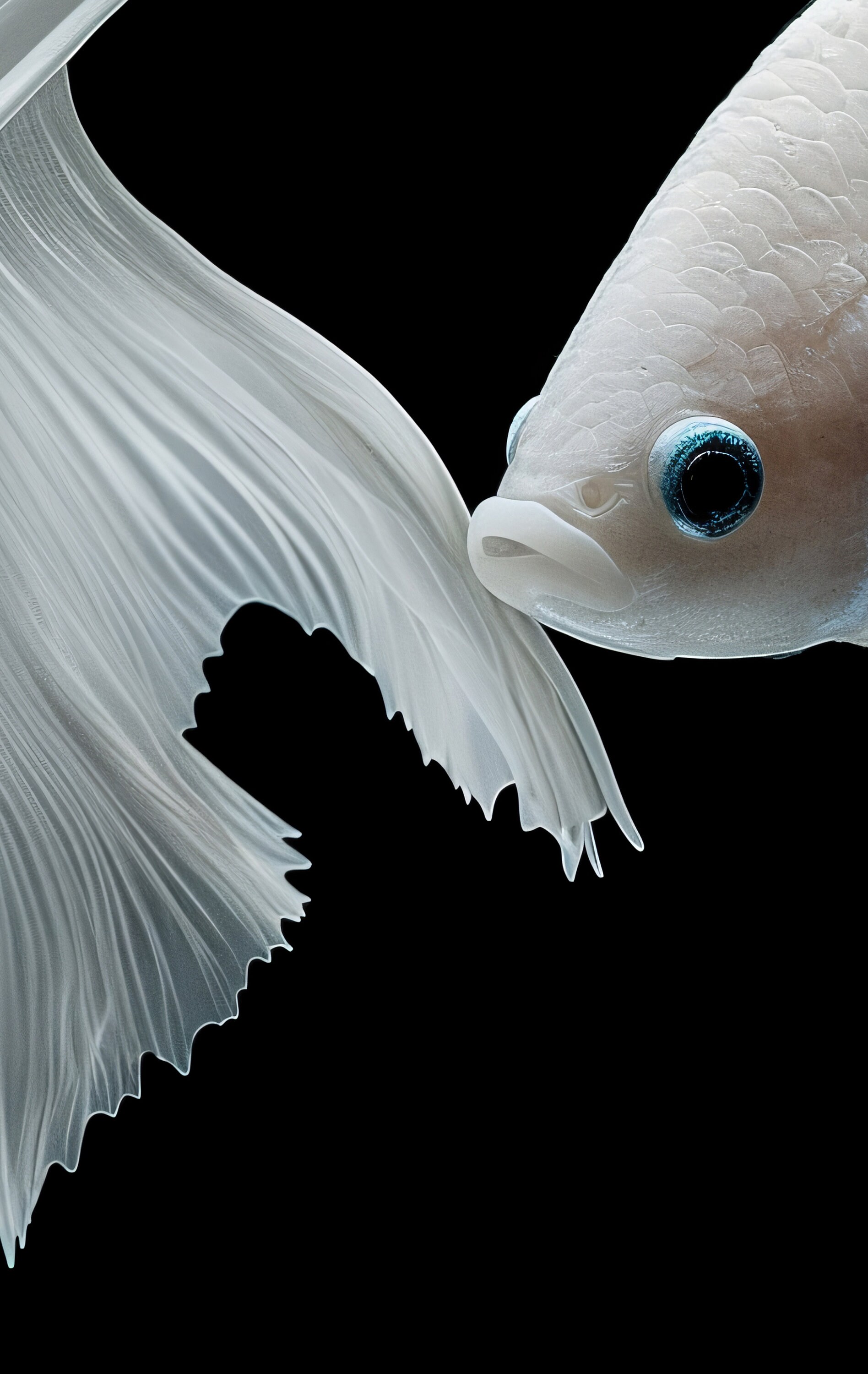 Betta Fish Printable Art, Dancing Fish Wall Decor, Black Background Art ...