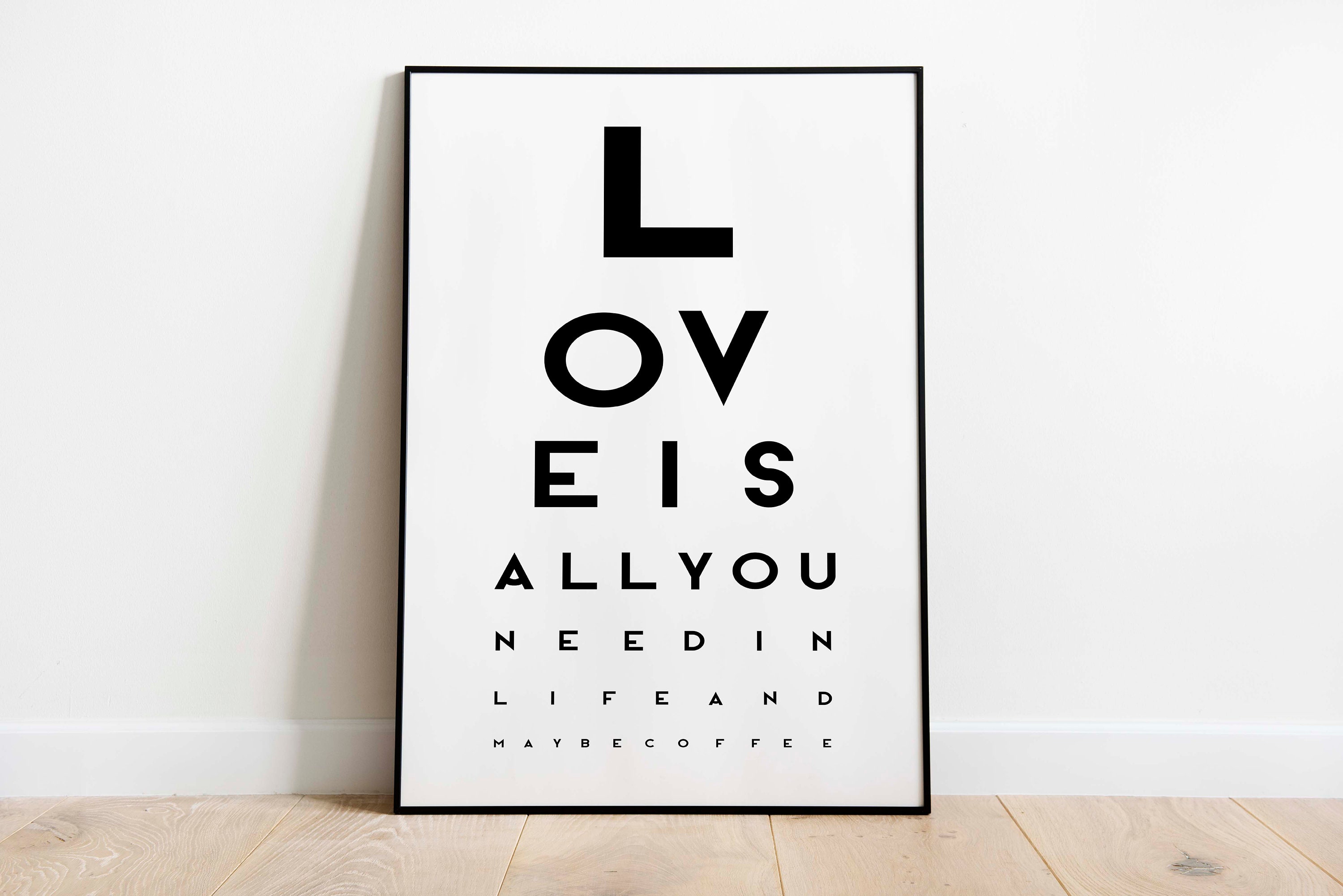 Eye Test Chart Funny Quote Print, Downloadable Prints, Love is All You ...
