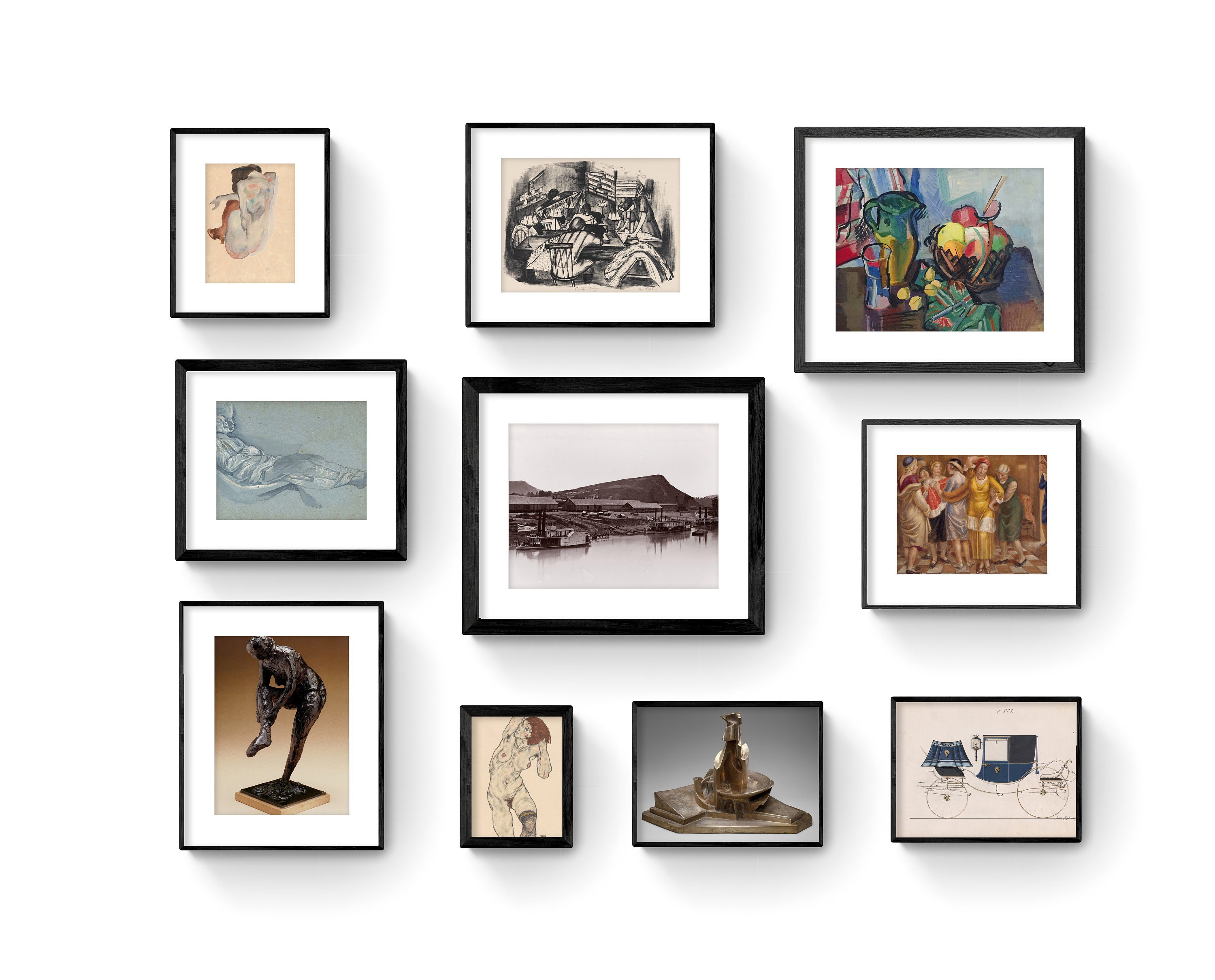 Mixed Drawing and Prints Set of 10 Wall Art European - Etsy