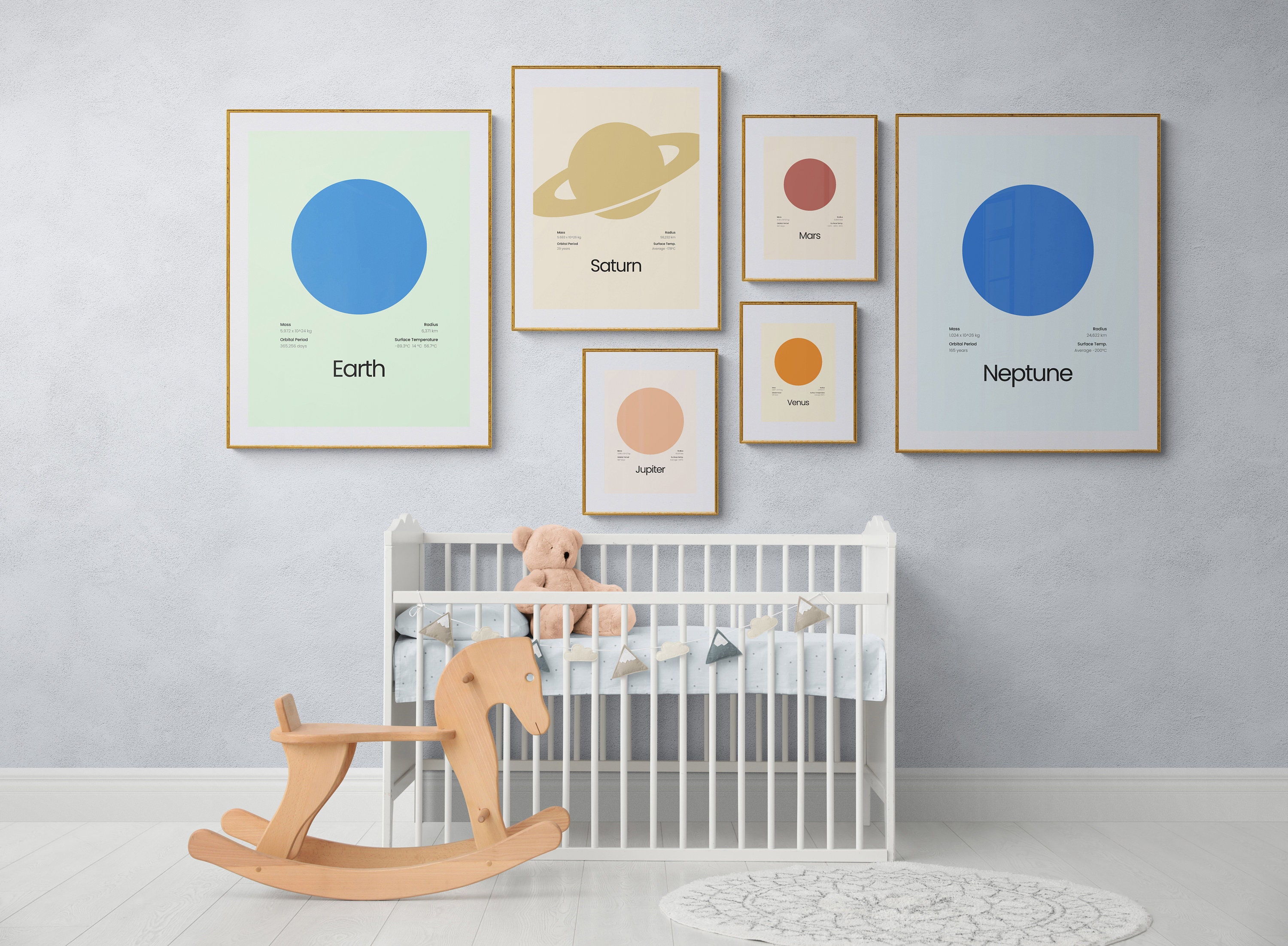 Planet Prints Set of 6 Planet Wall Art - Digital Download - Solar ...