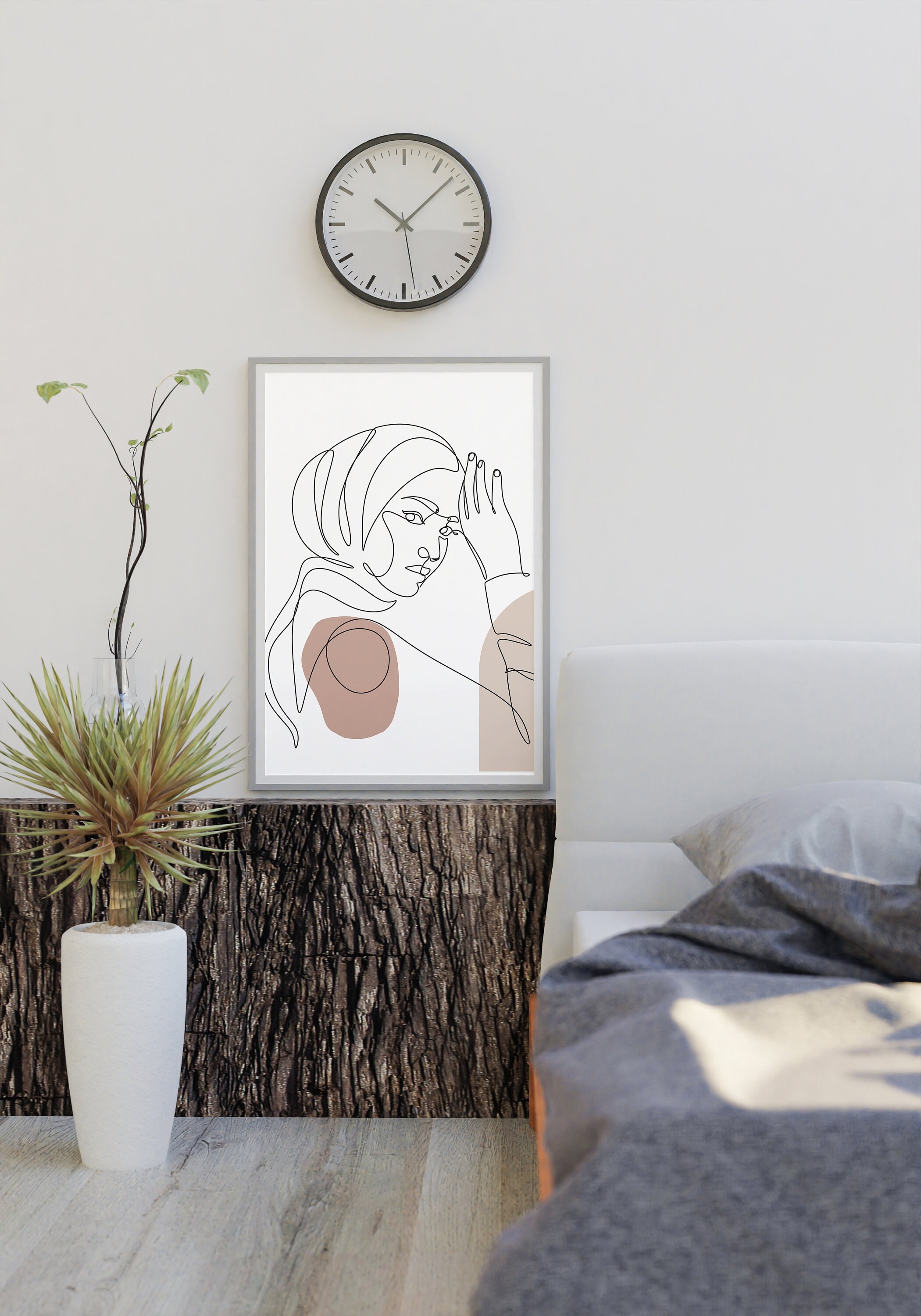 Beautiful Women in Hijab Line Art, Digital Download, Wall Print, Women ...