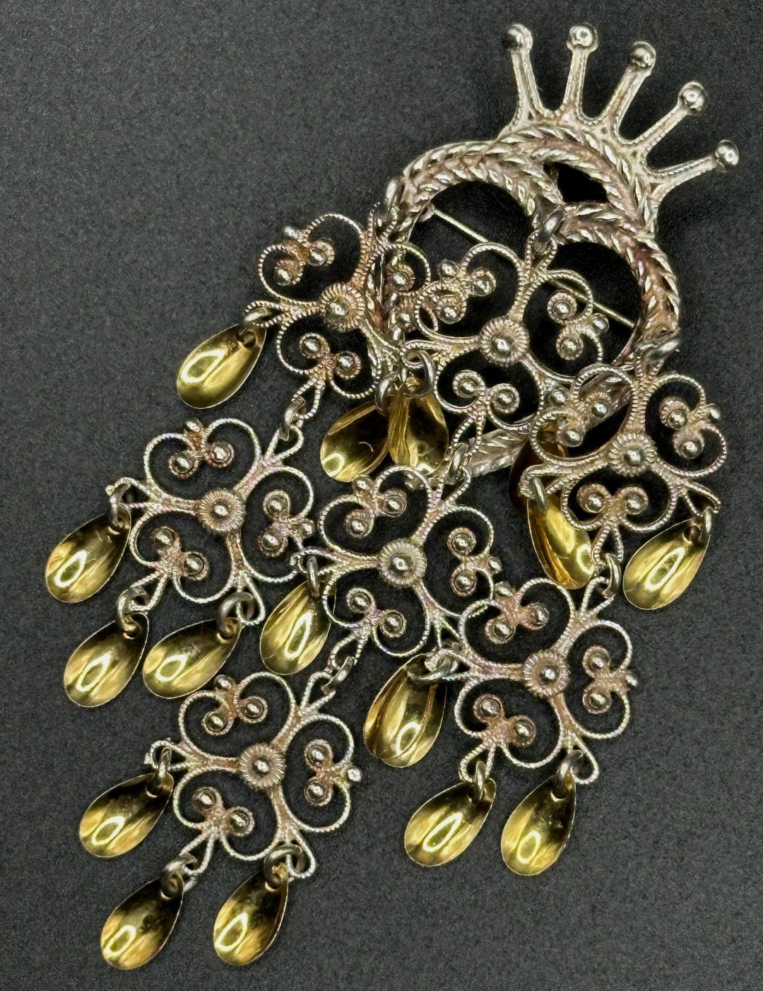 Long Crowned Heart 830 Silver Solje Wedding Brooch Norway - Circa Early ...