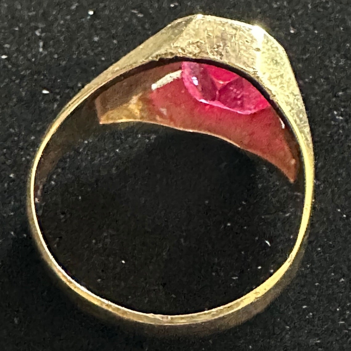 Ruby 10K Yellow Gold Men's Ring - Etsy