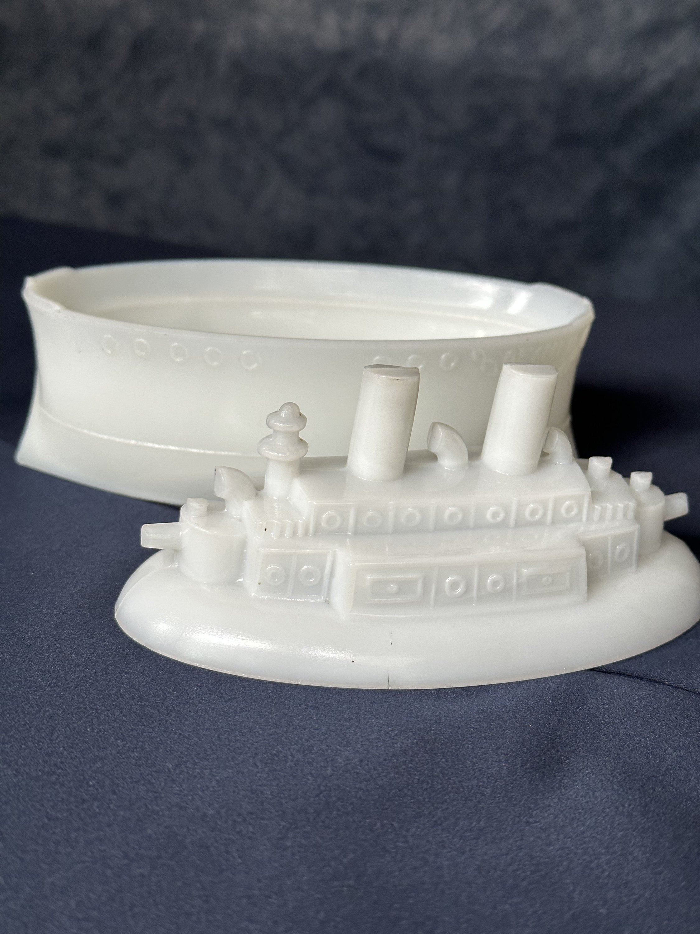 Antique USS Olympia Milk Glass Mustard Dish Covered Dish1899 - Etsy