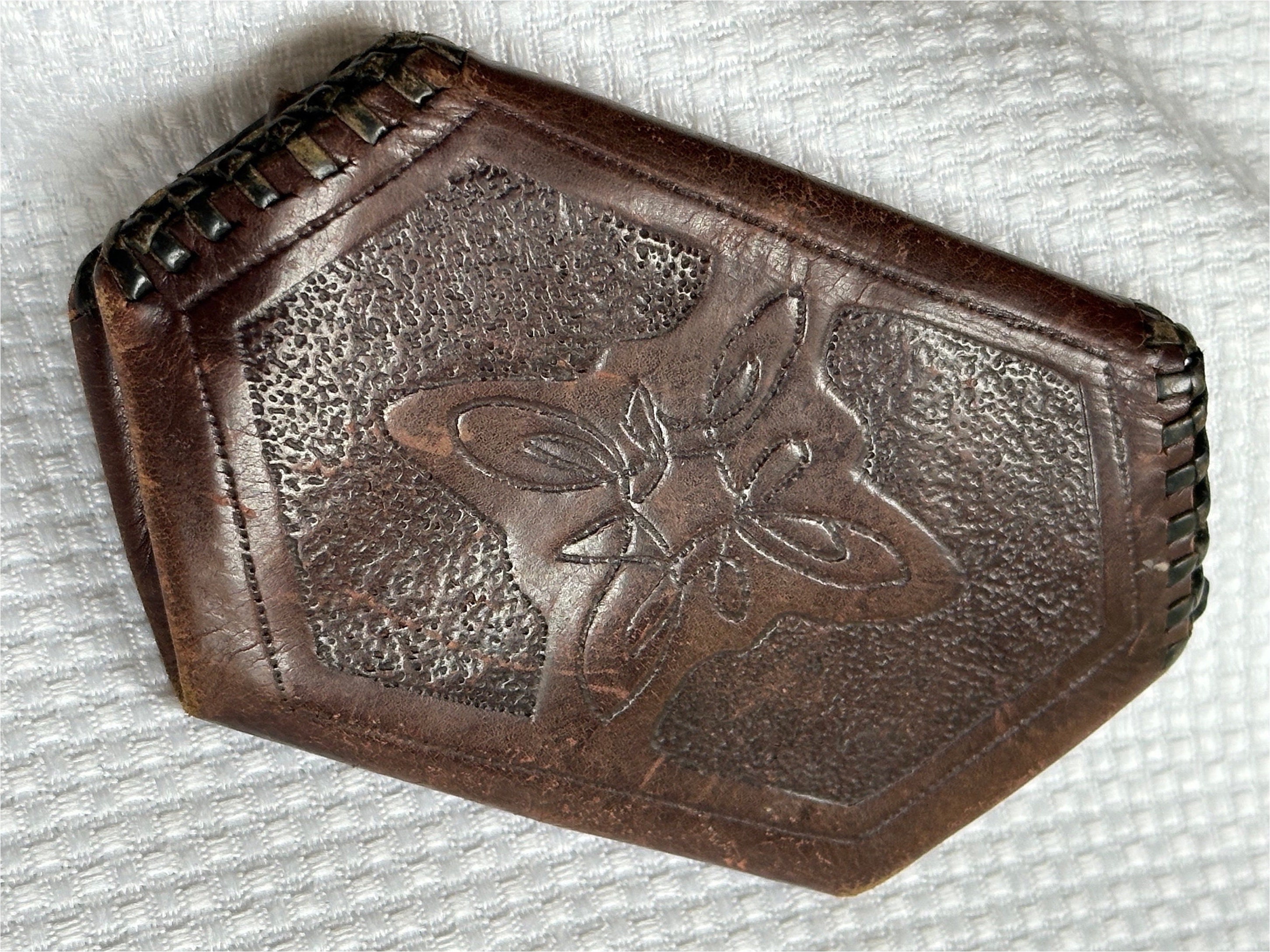 Antique Hand Tooled Leather Coin Wallet - Circa 1920s - Etsy