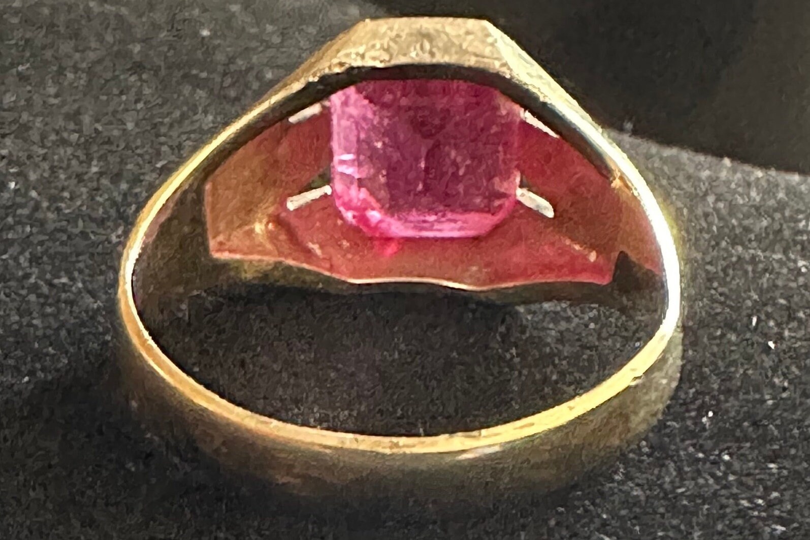 Ruby 10k Yellow Gold Mens Ring Etsy