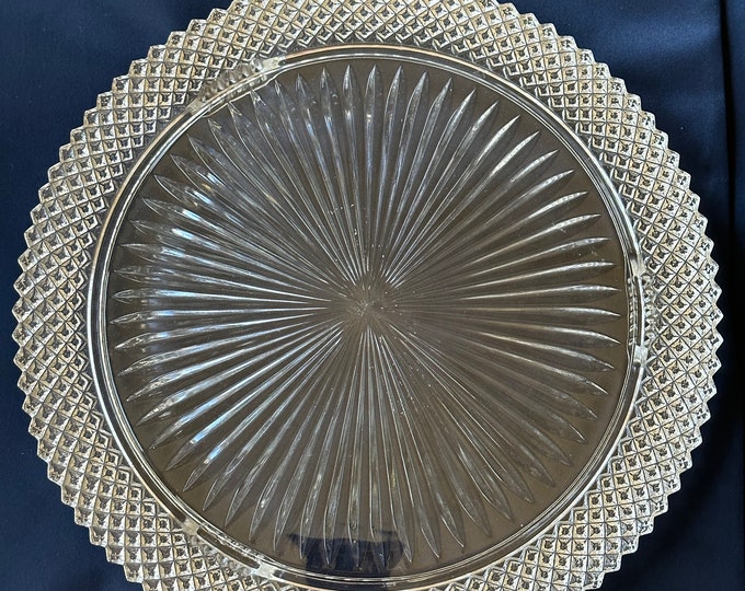 Anchor Hocking 'miss America' Glass Cake Plate Vintage - Etsy