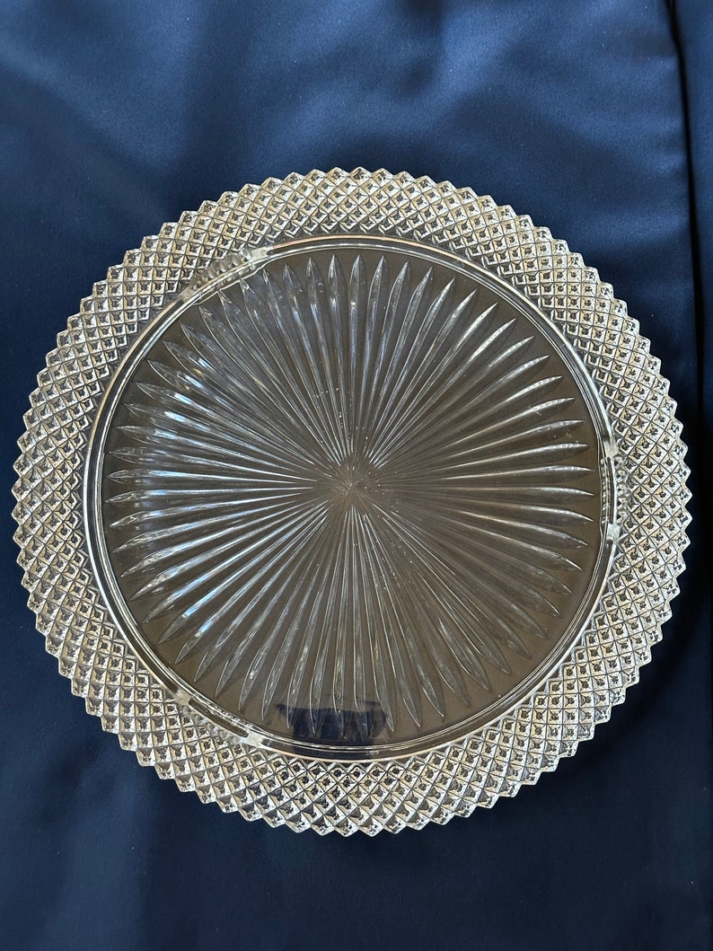 Anchor Hocking 'miss America' Glass Cake Plate Vintage - Etsy