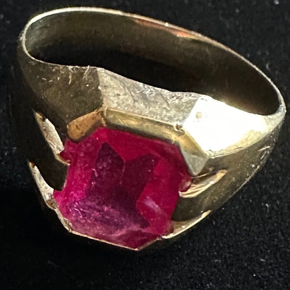 Ruby 10k Yellow Gold Mens Ring Size 9 1 2 Vintage Gem