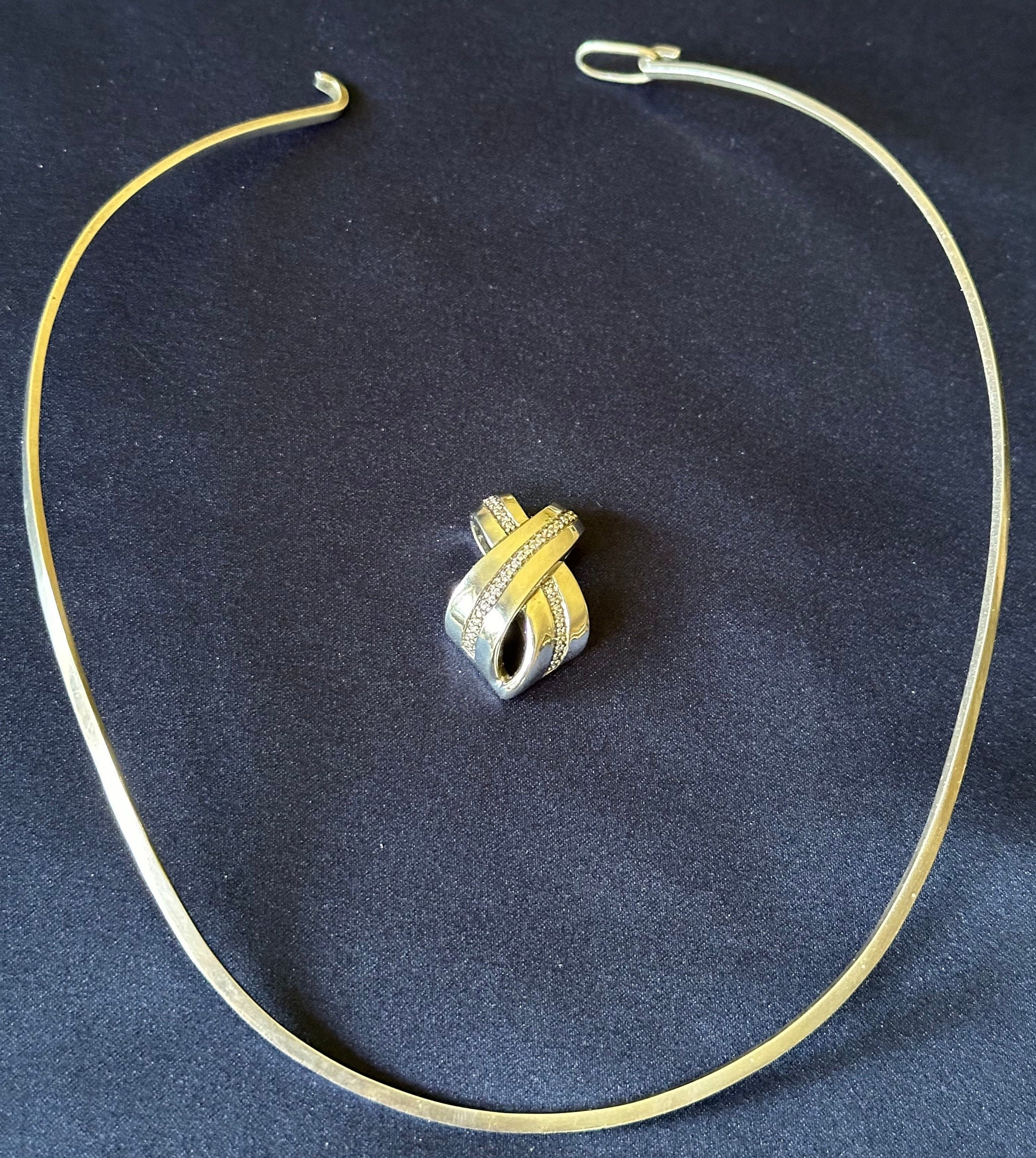 HOB Sterling Collar Necklace With Sterling Knot/ichthus Pendant - House ...