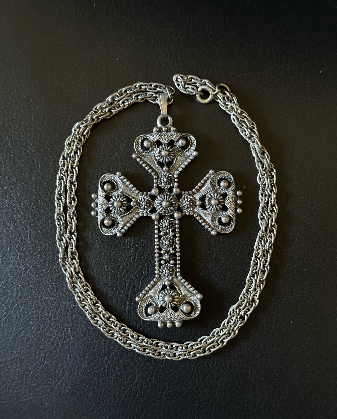 Sarah Cov 1974 Limited Edition Silver Tone Cross Necklace - Etsy
