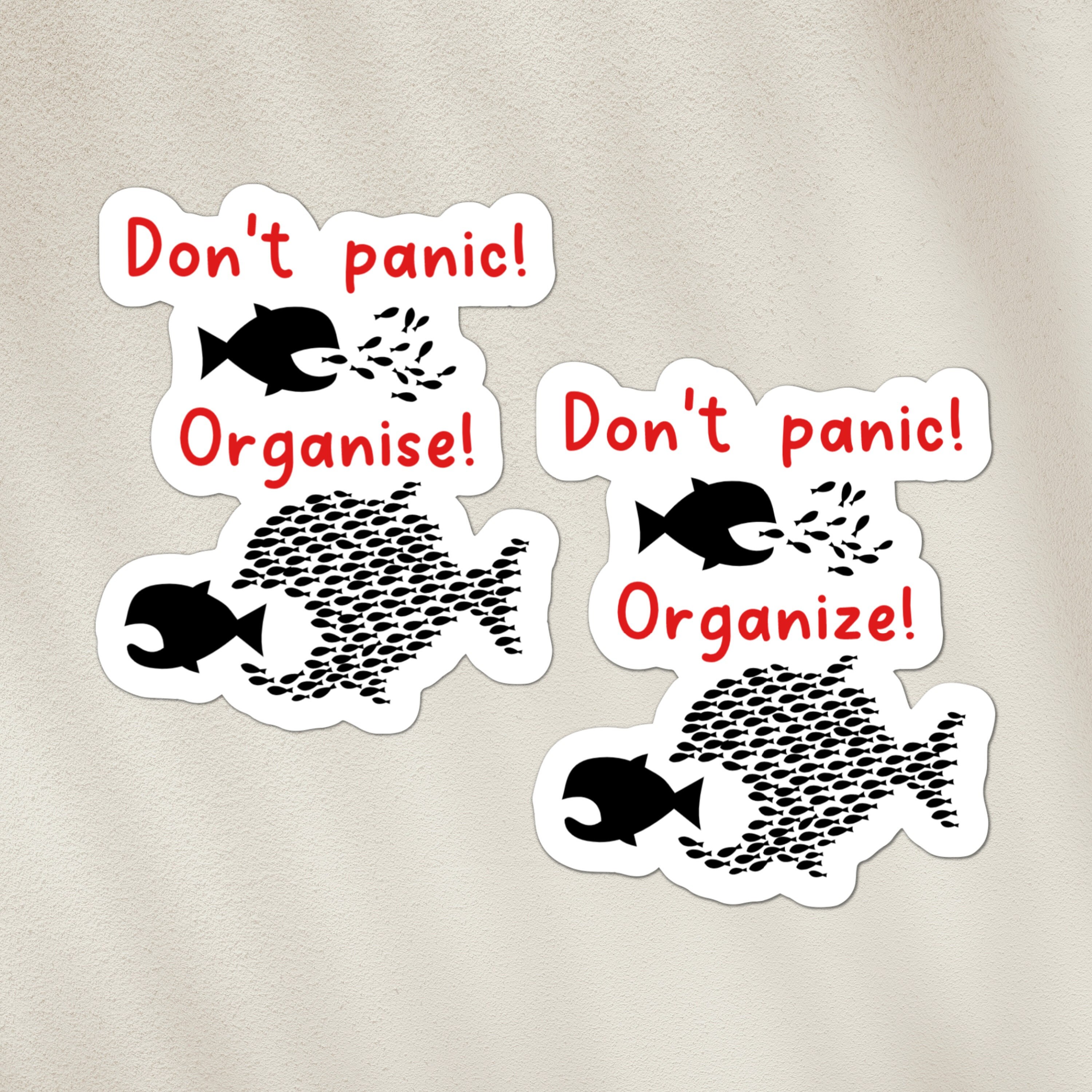 Don't Panic Organise Sticker in UK or US Spelling - Etsy