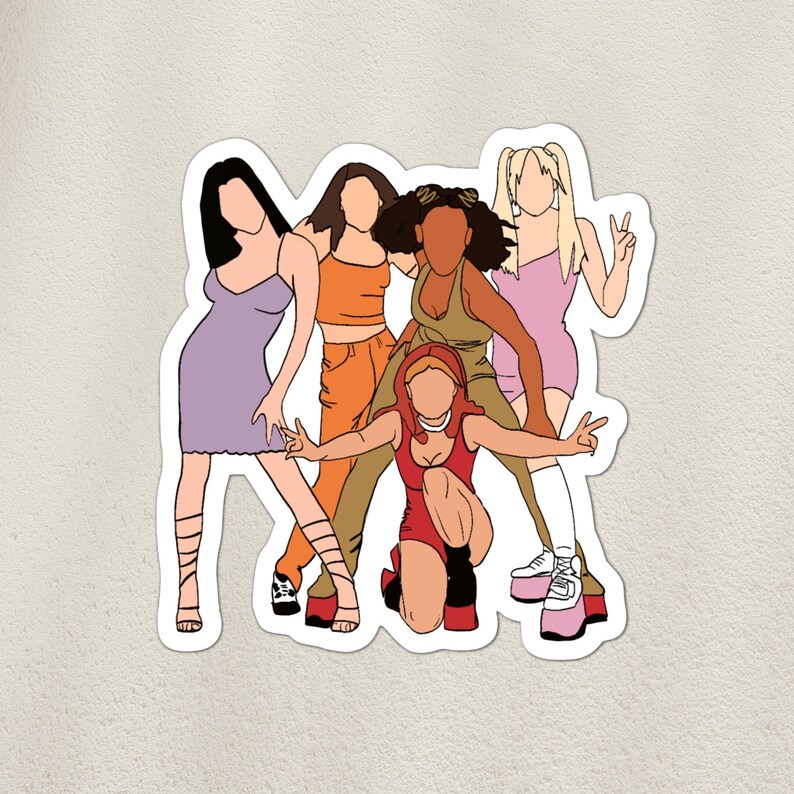 Spice Girls Sticker Faceless Sticker Pop Music Girl Pop - Etsy