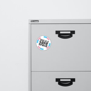 This is a Safe Space Sticker, in Colours of LGBT or Trans Flag Laptop ...