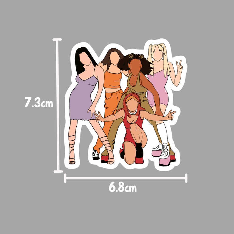 Spice Girls Sticker Faceless Sticker Pop Music Girl Pop - Etsy
