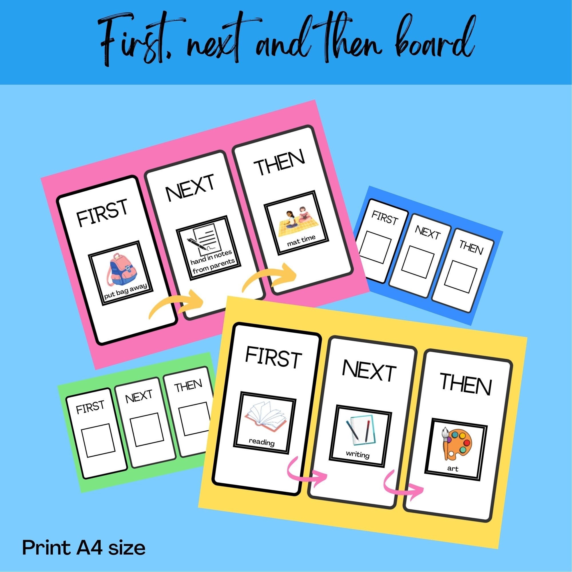 First, Next and Then Board Plus 60 School Visuals - Etsy