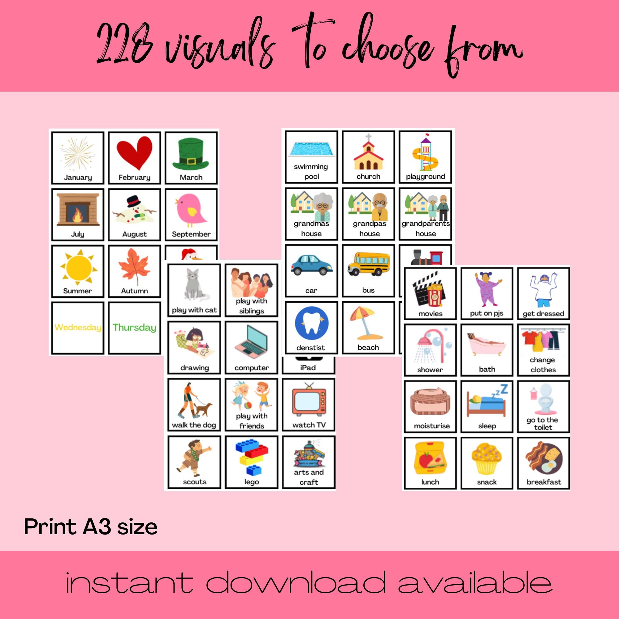 Visual Schedule Cards - Etsy