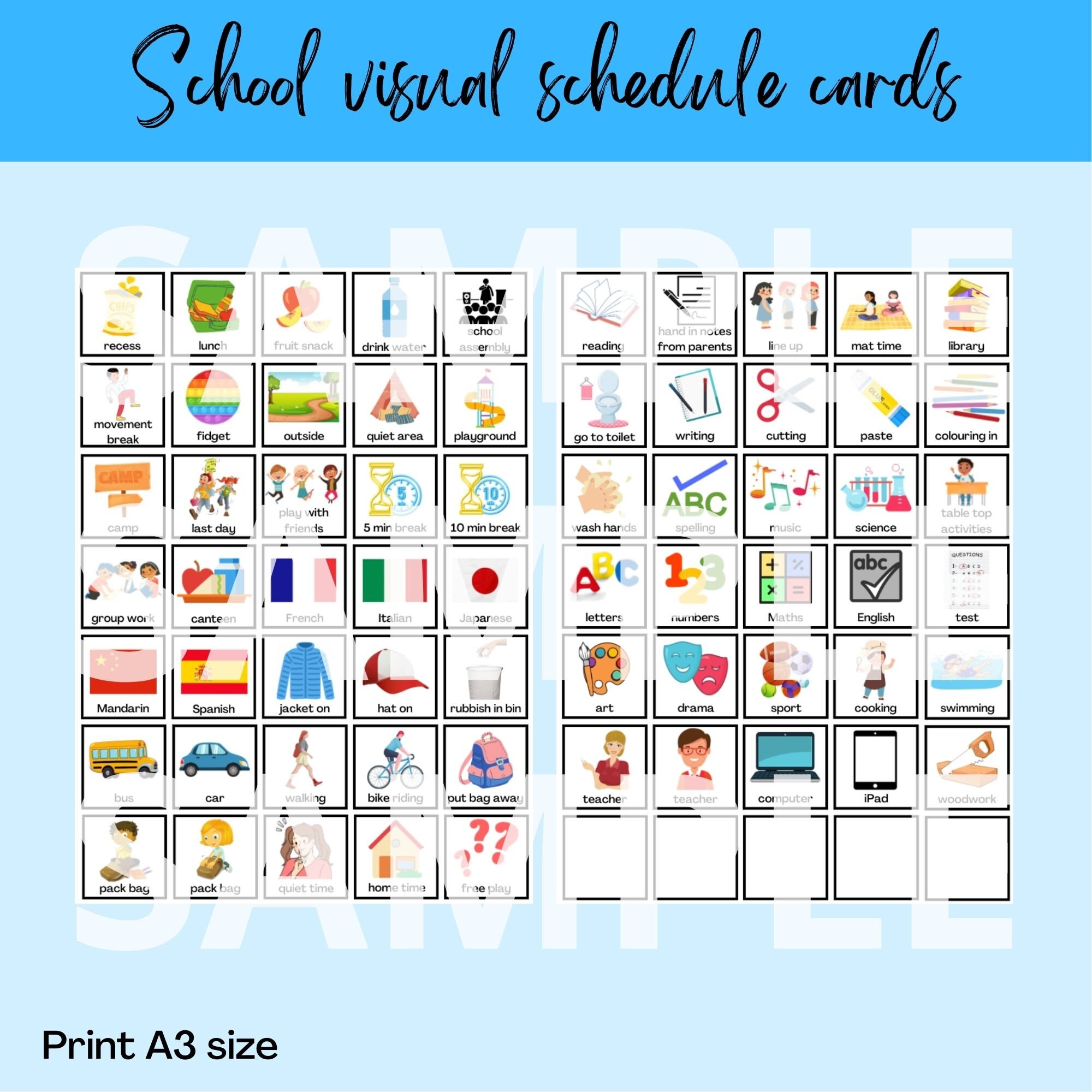 Weekly Visual Schedule Plus 60 School Visuals - Etsy
